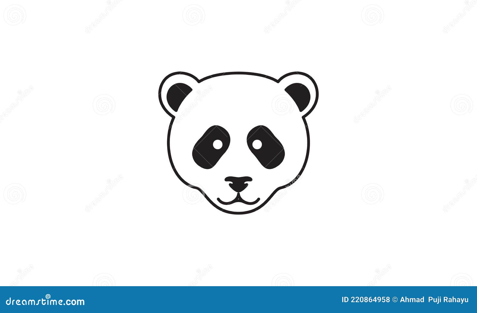 Head Cute Sad Face Panda Logo Vector Icon Illustration Design Stock ...