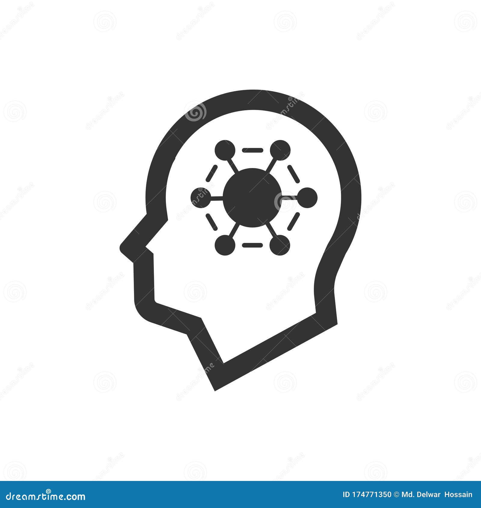 Head data network stock vector. Illustration of icon - 174771350