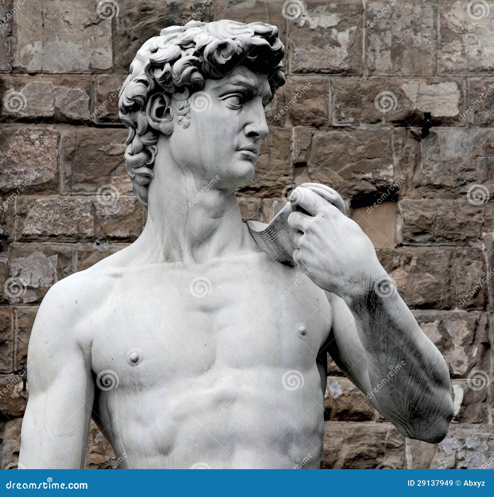 Statue Of David By Michelangelo With Blue Sky, Flo Stock Photo ...