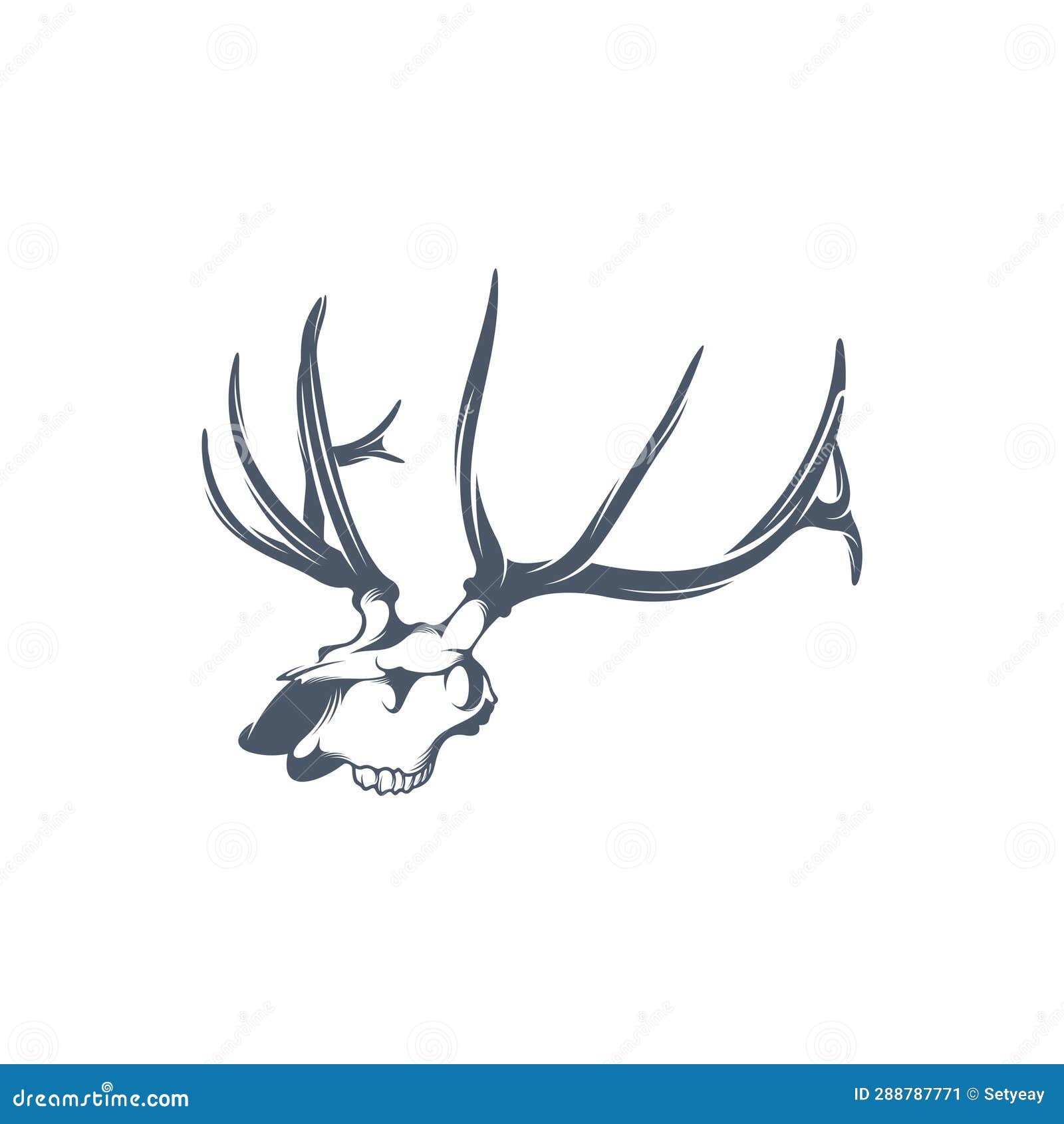Head Deer Bone Vector Illustration Design. Head Deer Logo Design ...