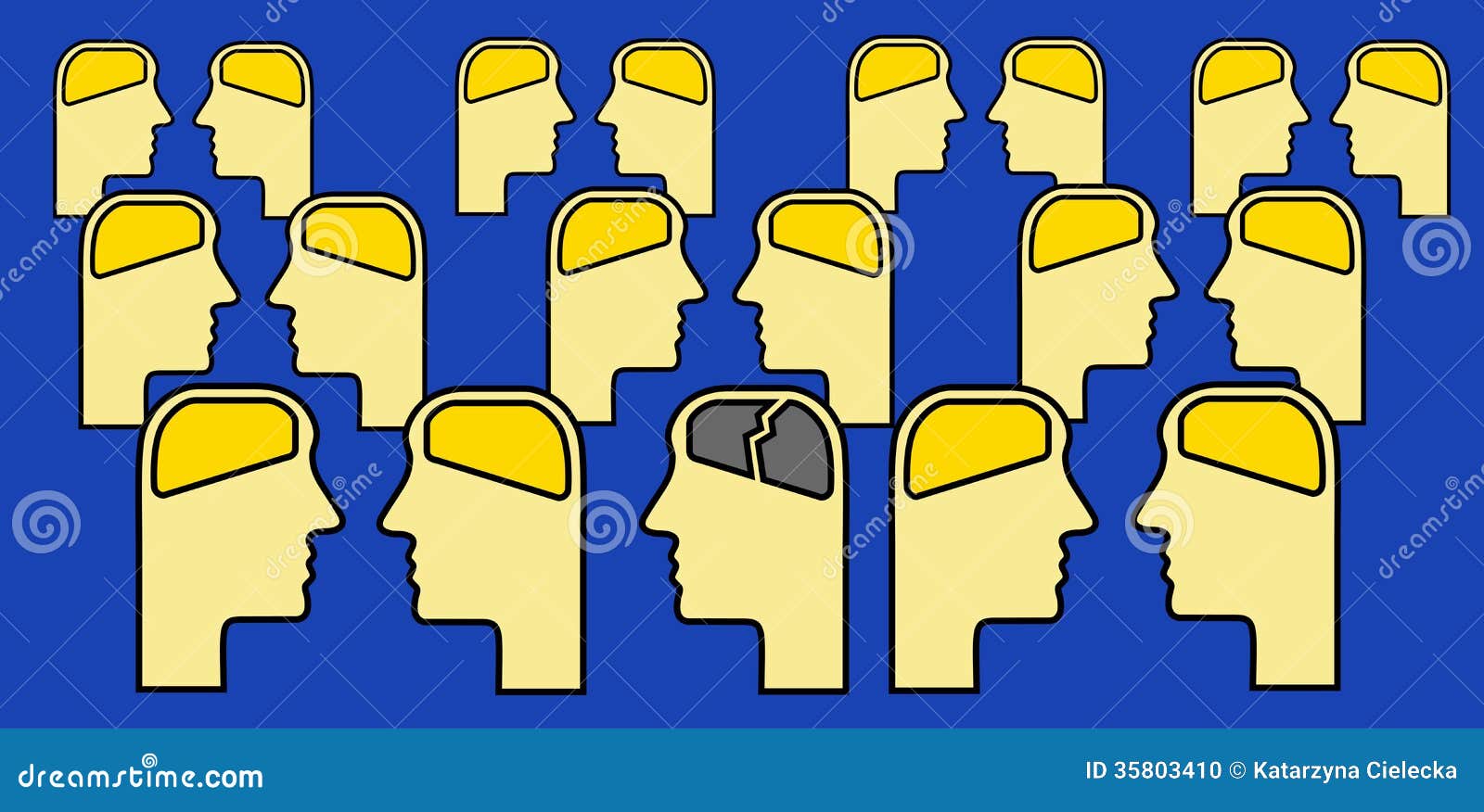 Head depression loneliness stock vector. Illustration of sadness - 35803410