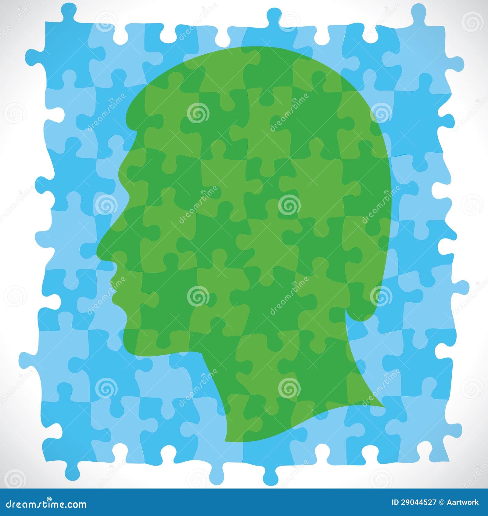 Head is Design with Puzzle Piece Stock Vector - Illustration of mental ...