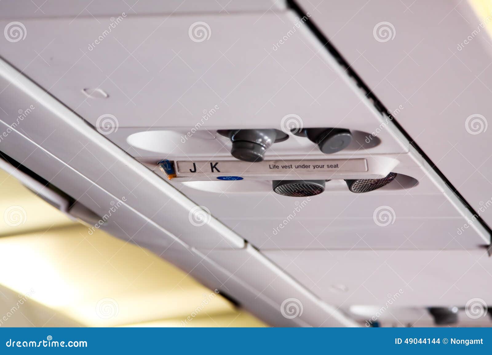 Head Device of Light and Air Channel Inside Airplane Stock Photo ...