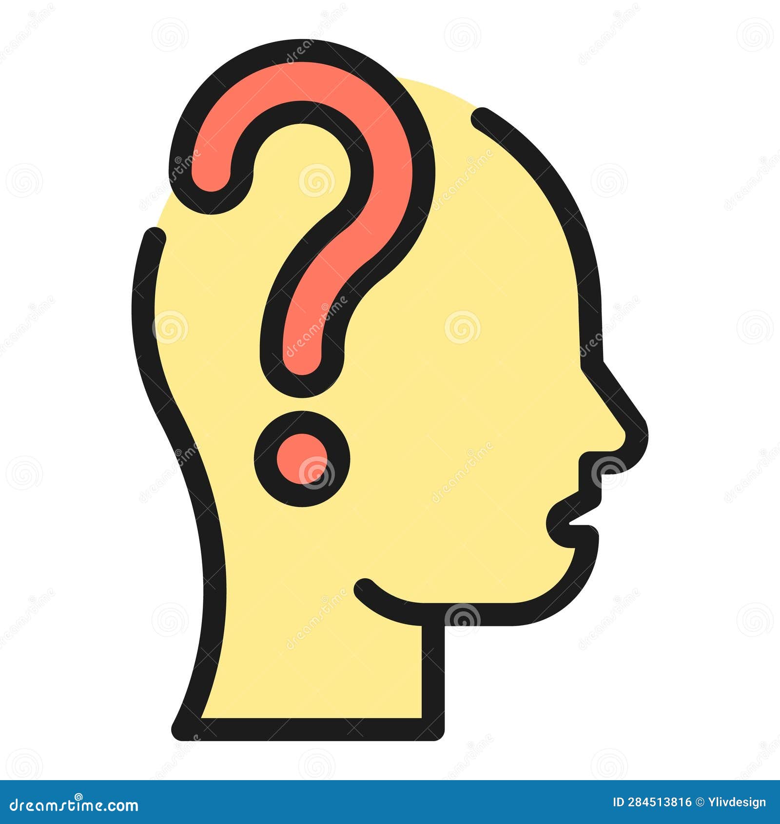 Doubt Icon Vector Question Mark With Female User Person Profile Avatar ...