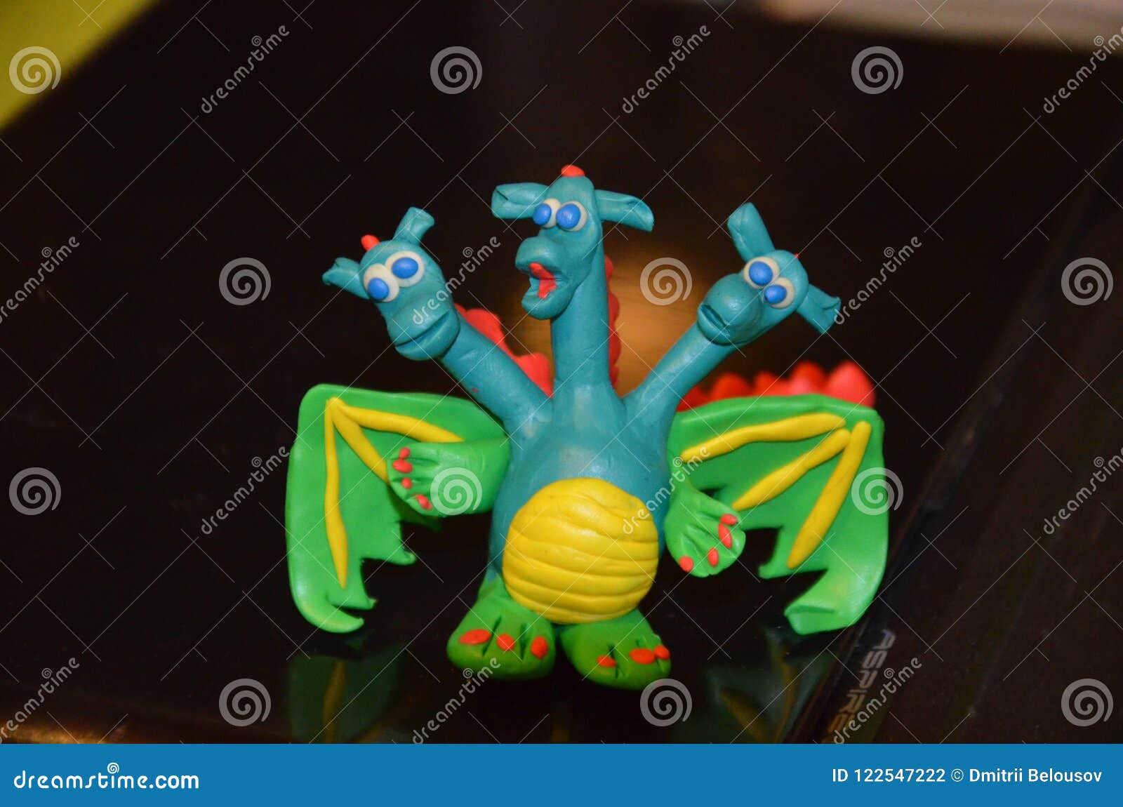 3-head Dragon from Plasticine Stock Photo - Image of head, yellow ...