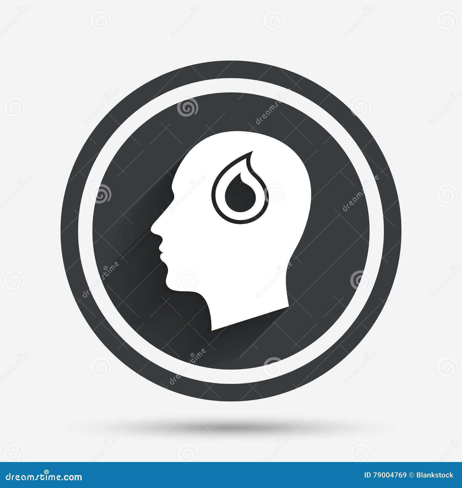 Head with Drop Sign Icon. Male Human Head. Stock Vector - Illustration ...
