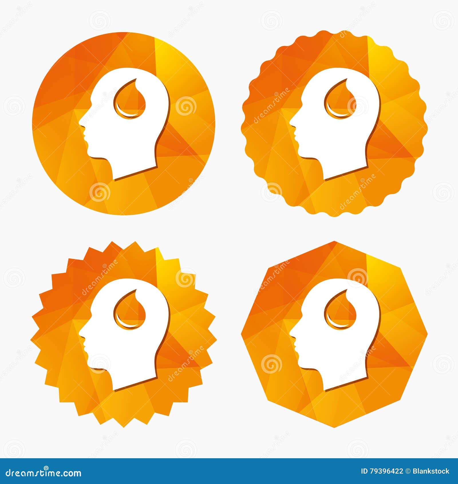 Head with Drop Sign Icon. Male Human Head. Stock Vector - Illustration ...