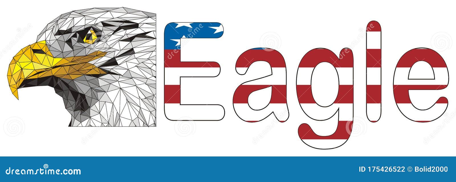 Eagle and word stock illustration. Illustration of july - 175426522