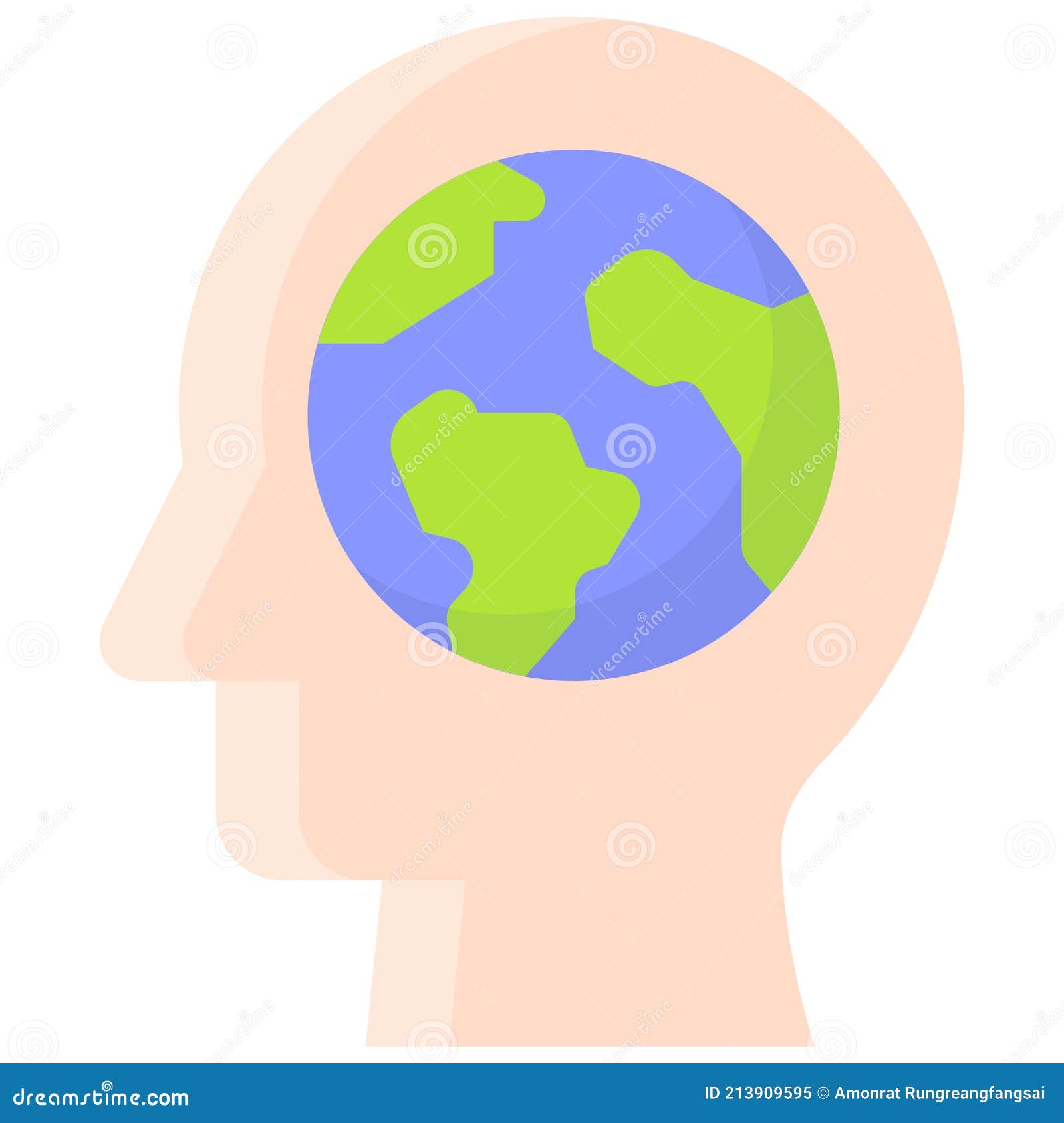 Head with Earth Inside Icon, Earth Day Related Vector Stock Vector ...