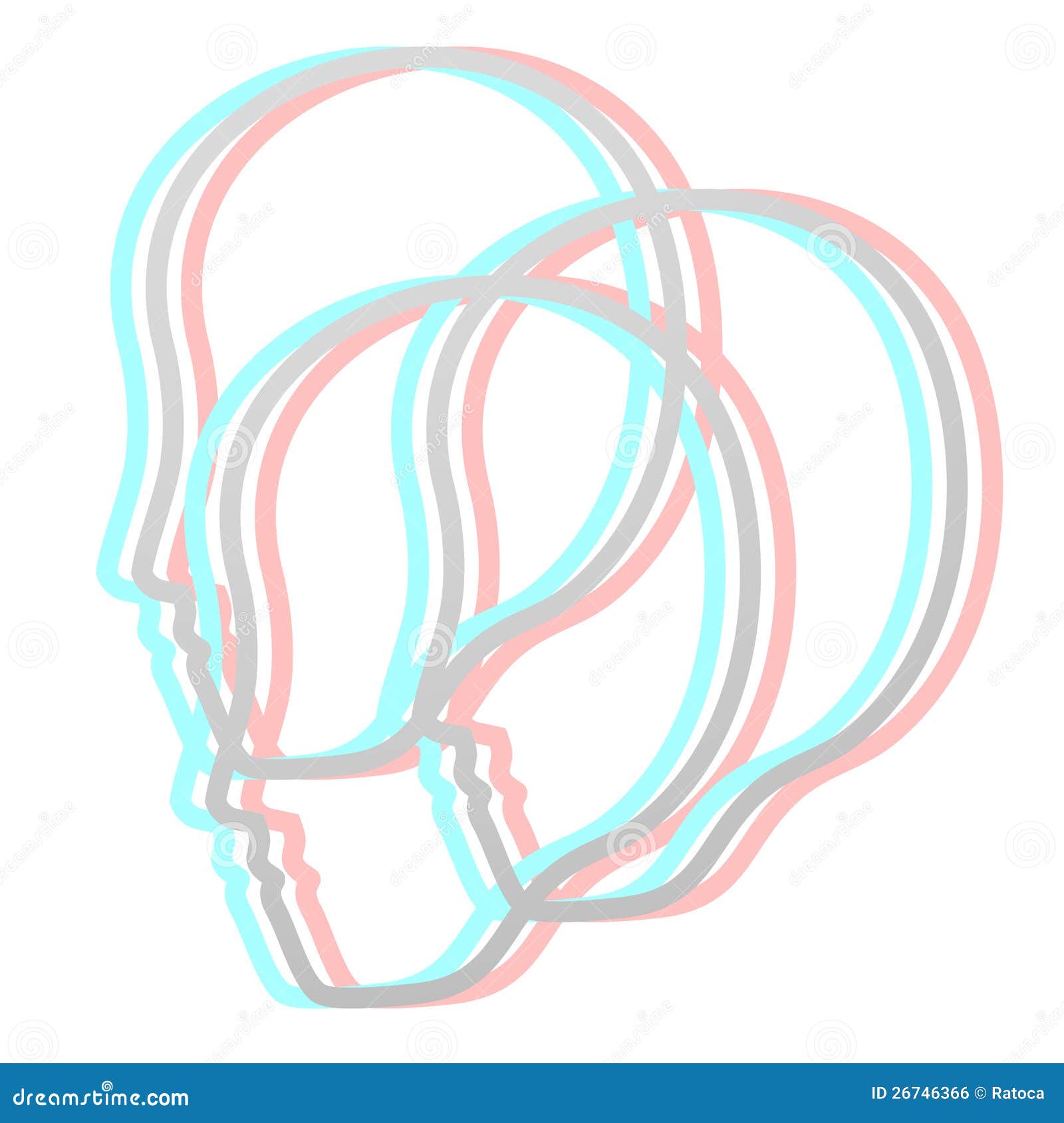 Head effect stock vector. Illustration of sign, pink - 26746366