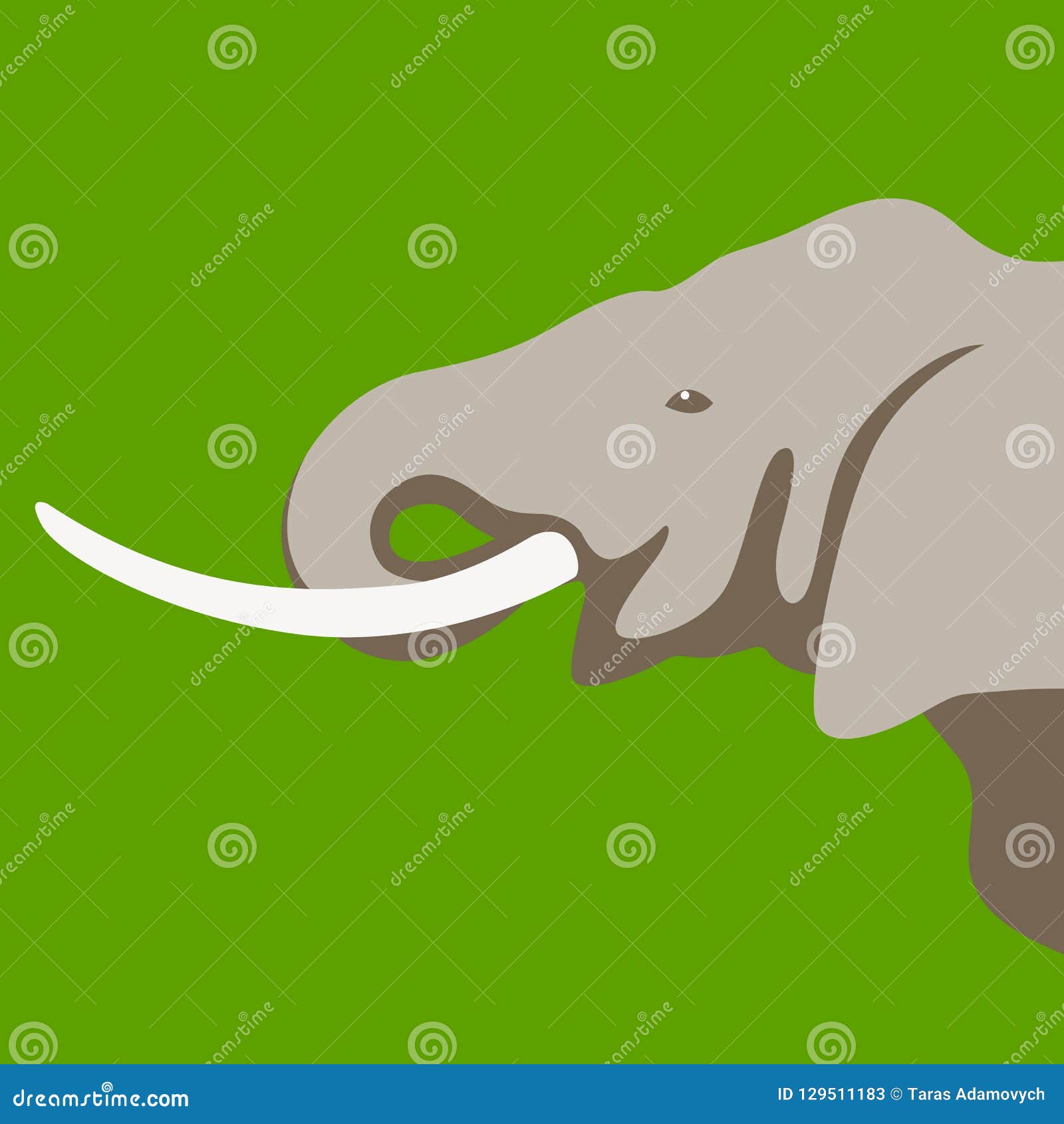 Head Elephant Vector Illustration Flat Style Profile Stock Vector ...