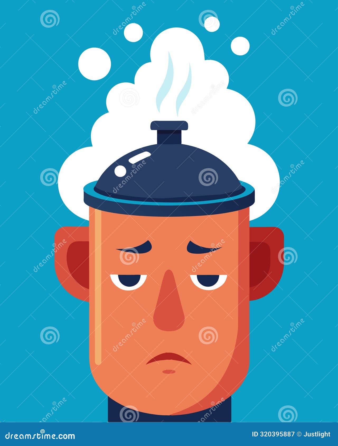 The Head Encapsulated in a Pressure Cooker with the Steam Reaching Its ...