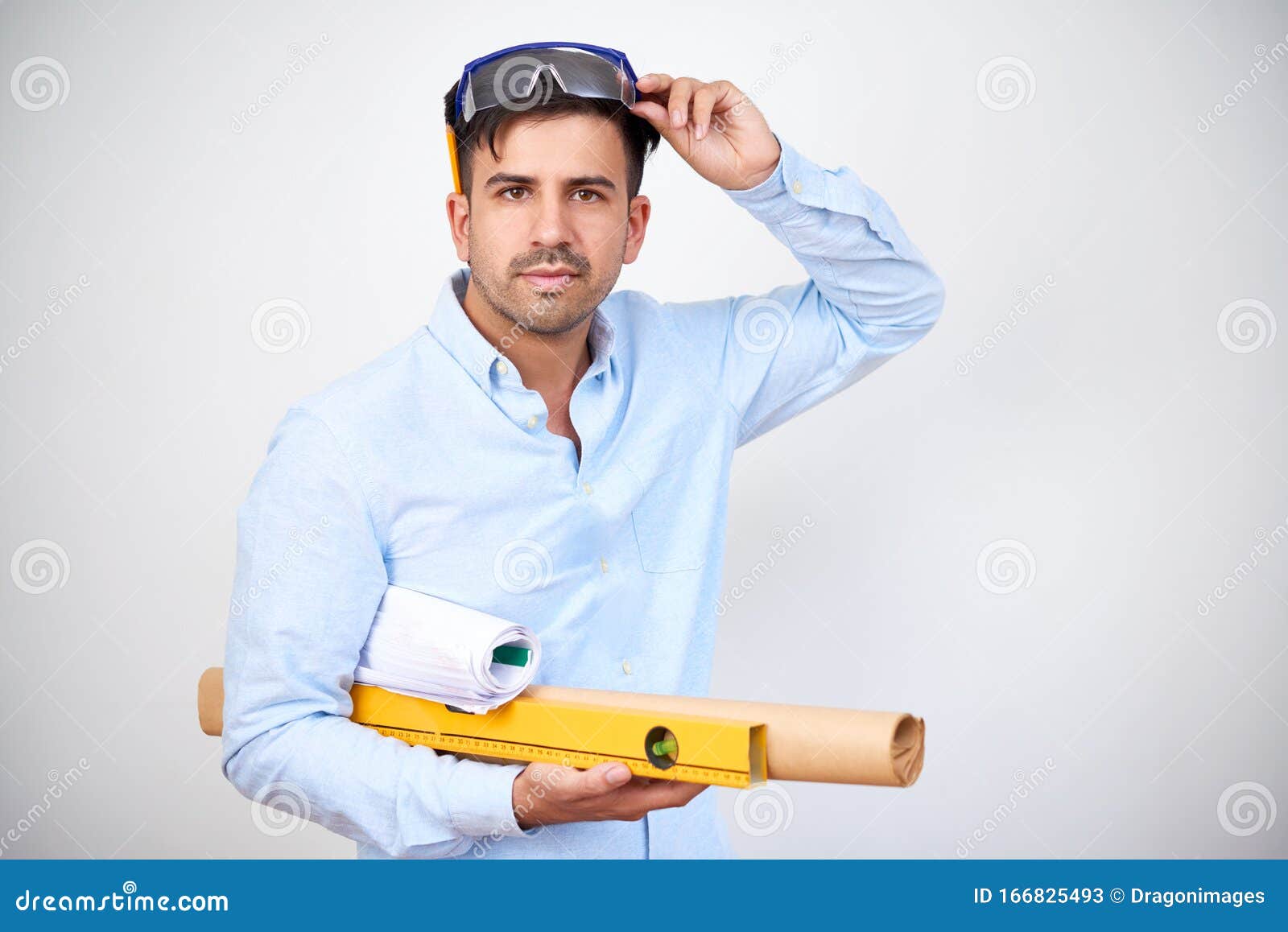 Young head engineer stock image. Image of working, isolated - 166825493