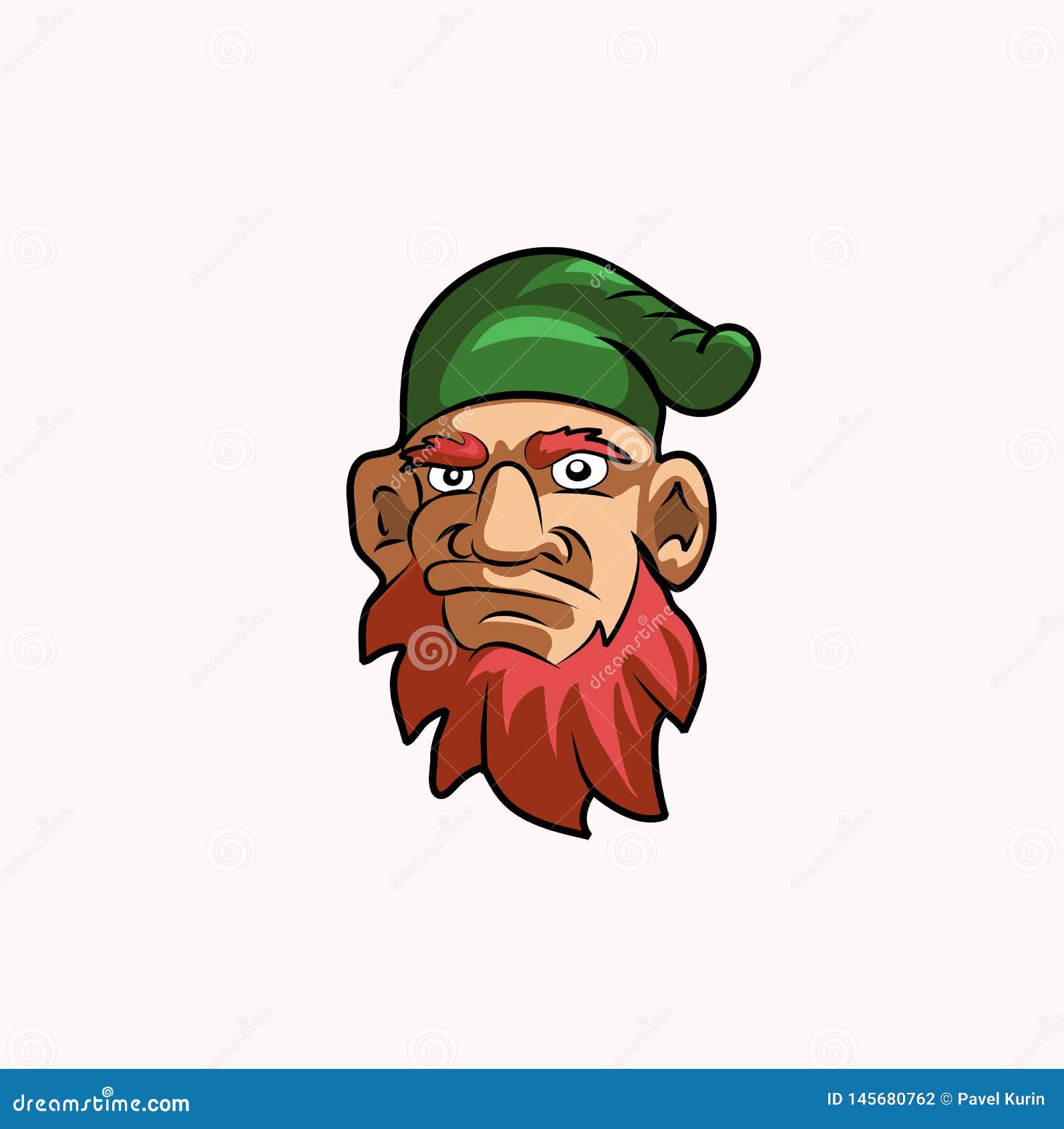 The Head of an Evil Dwarf with a Red Beard Stock Vector - Illustration ...