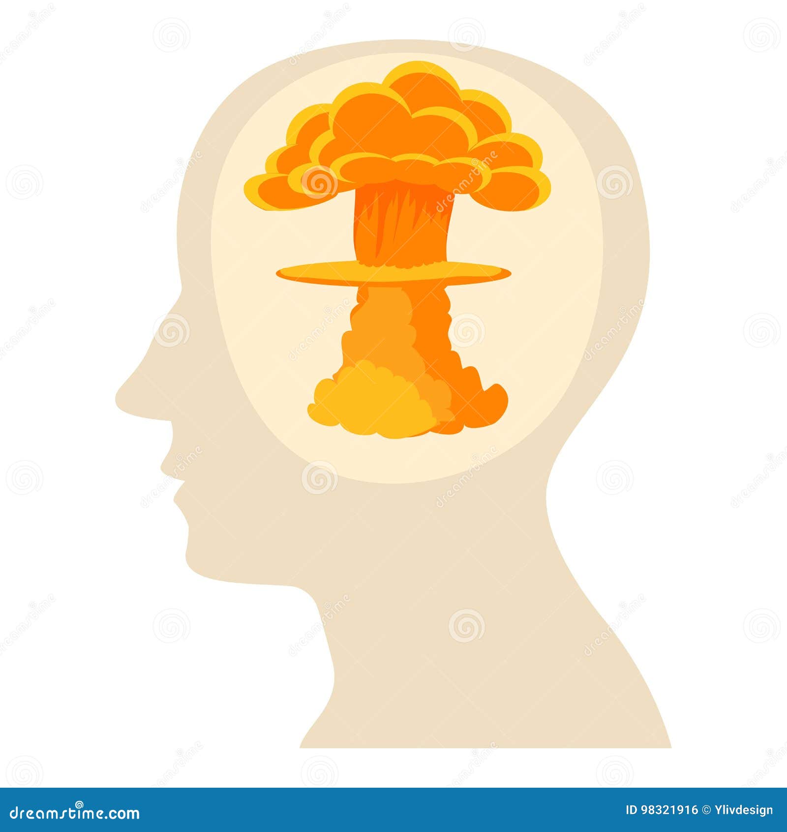 Head with Explosion Icon, Cartoon Style Stock Vector - Illustration of ...
