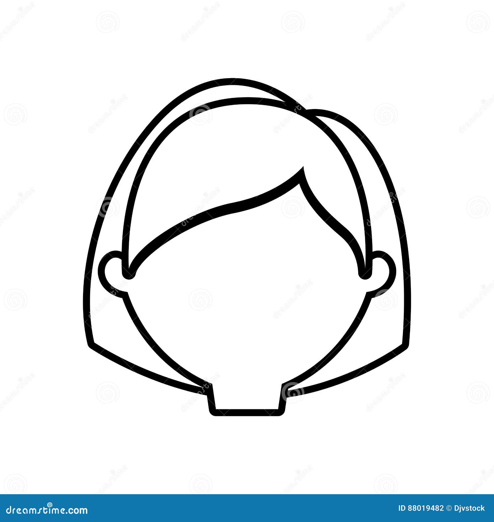 Head female girl line stock illustration. Illustration of retro - 88019482