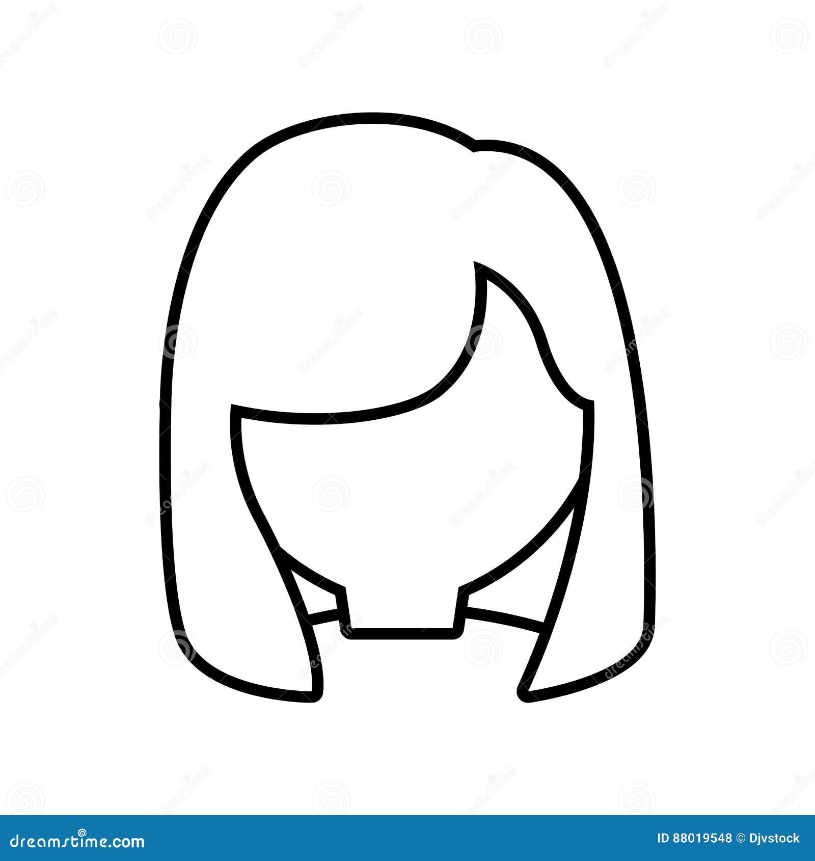 Head female girl line stock illustration. Illustration of faceless ...