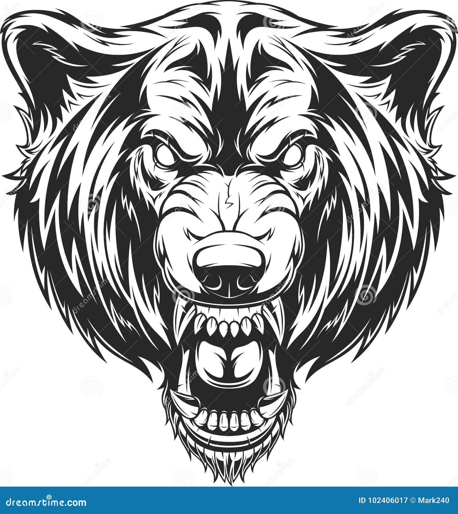 Head Of A Ferocious Bear Vector Illustration | CartoonDealer.com #143617508
