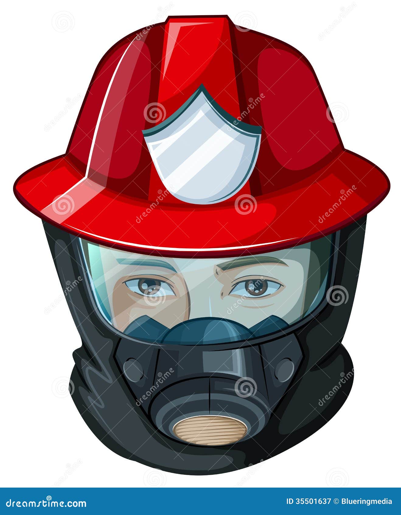 A head of a fireman stock vector. Illustration of firefighter - 35501637