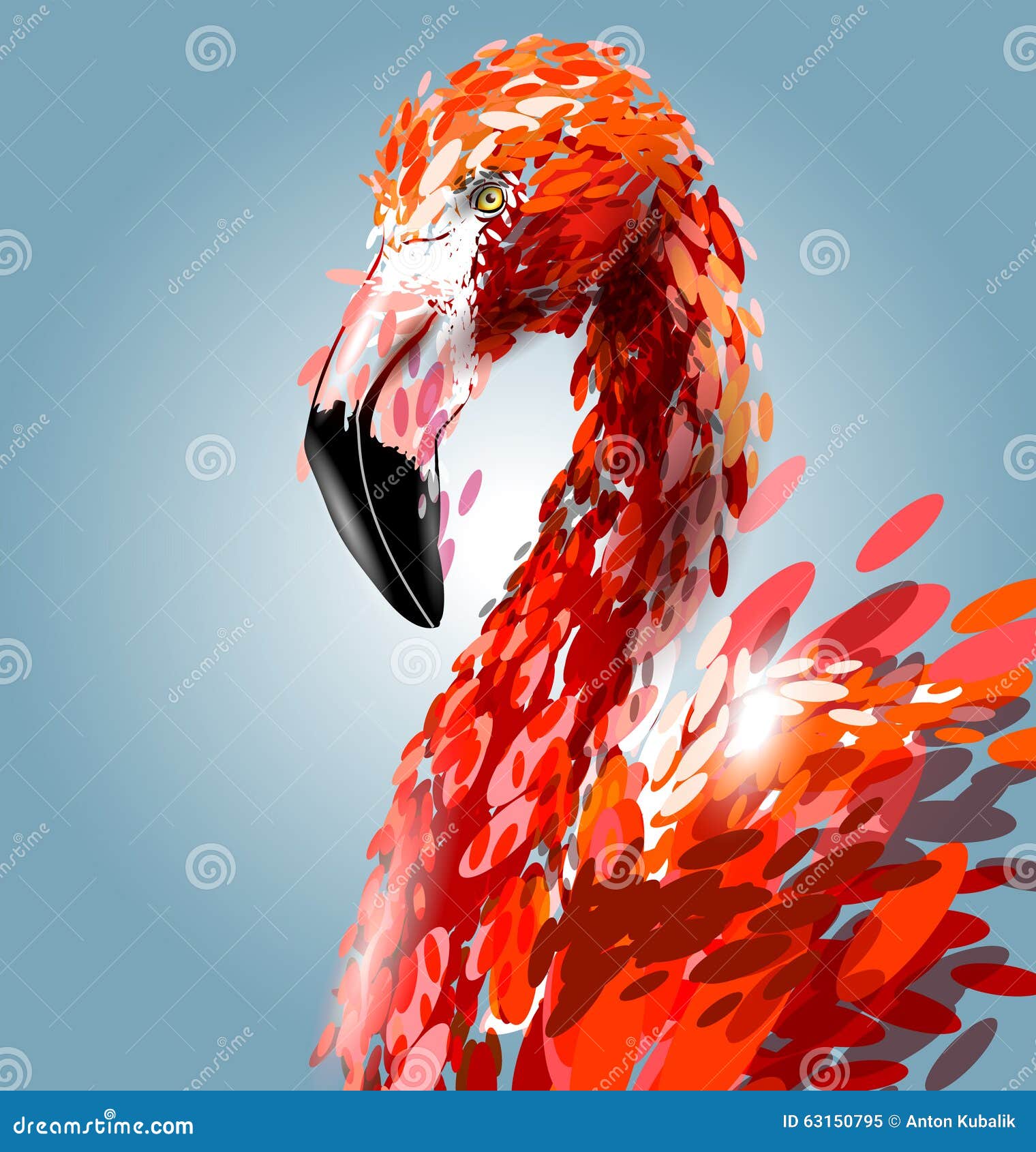 Flamingo Vector Illustration Black Silhouette | CartoonDealer.com ...
