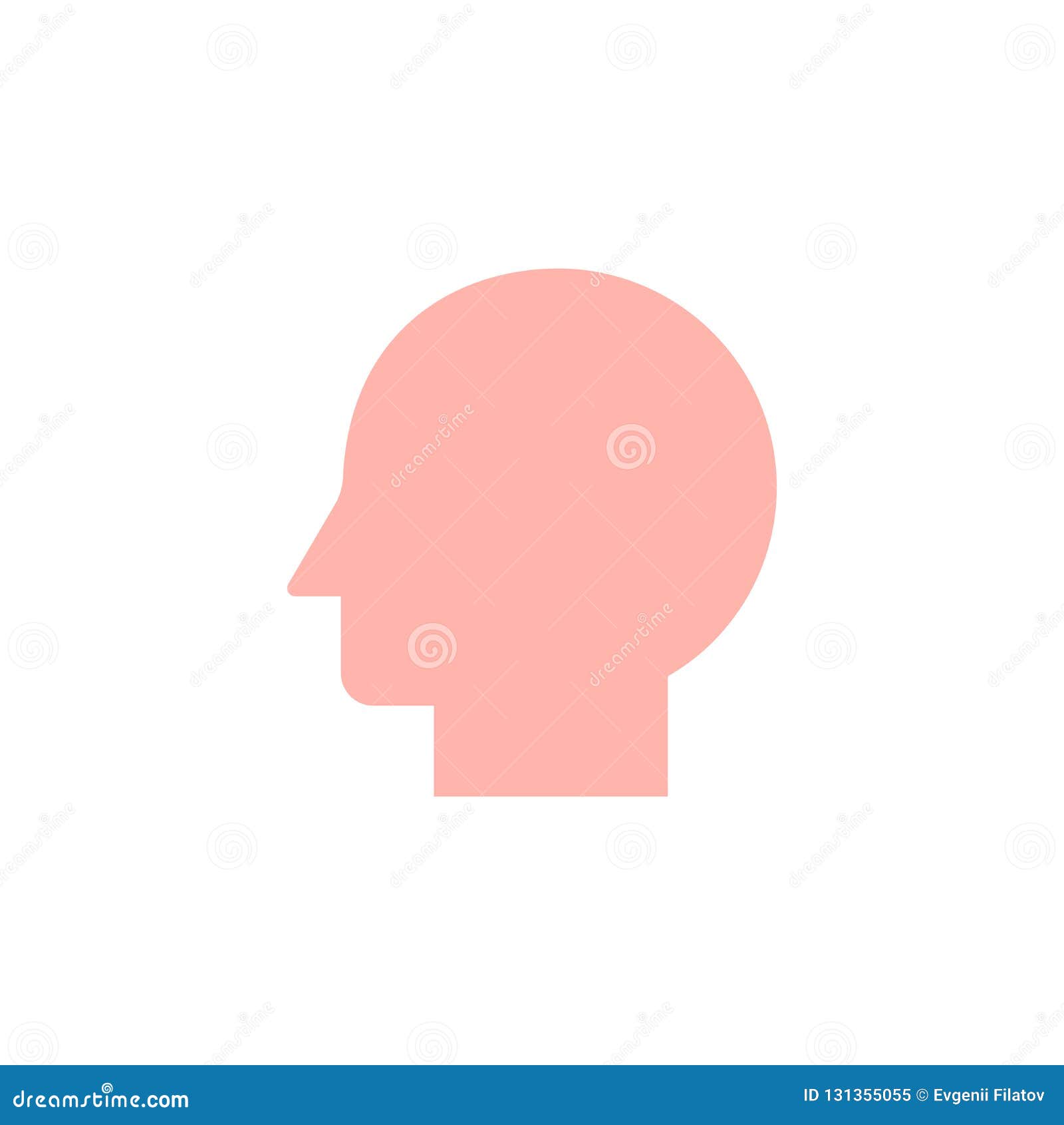 Head flat icon stock vector. Illustration of design - 131355055