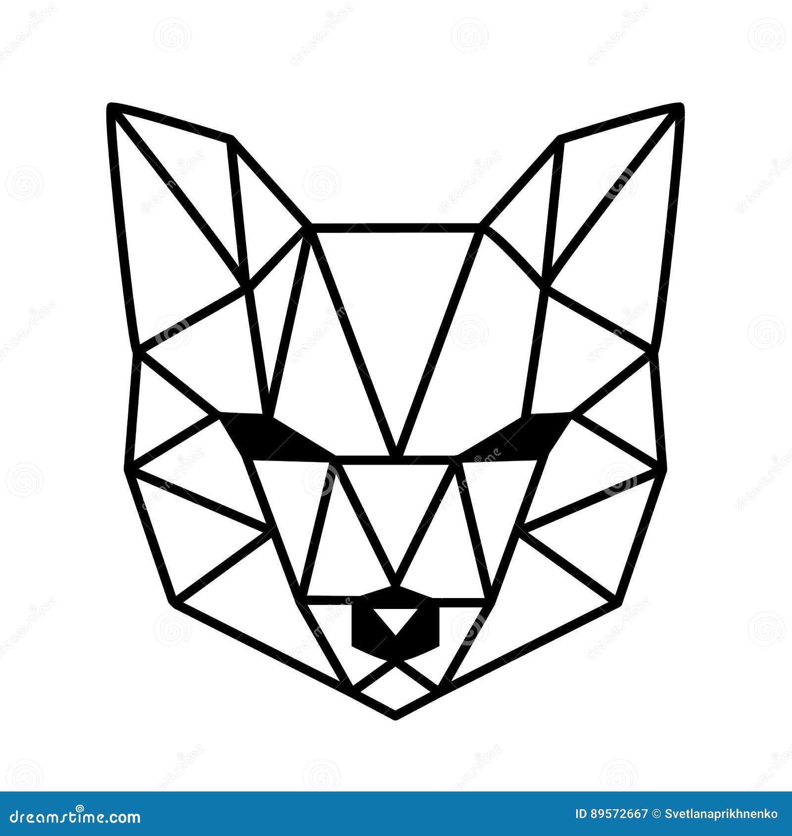 Head of fox stock vector. Illustration of triangle, abstract - 89572667