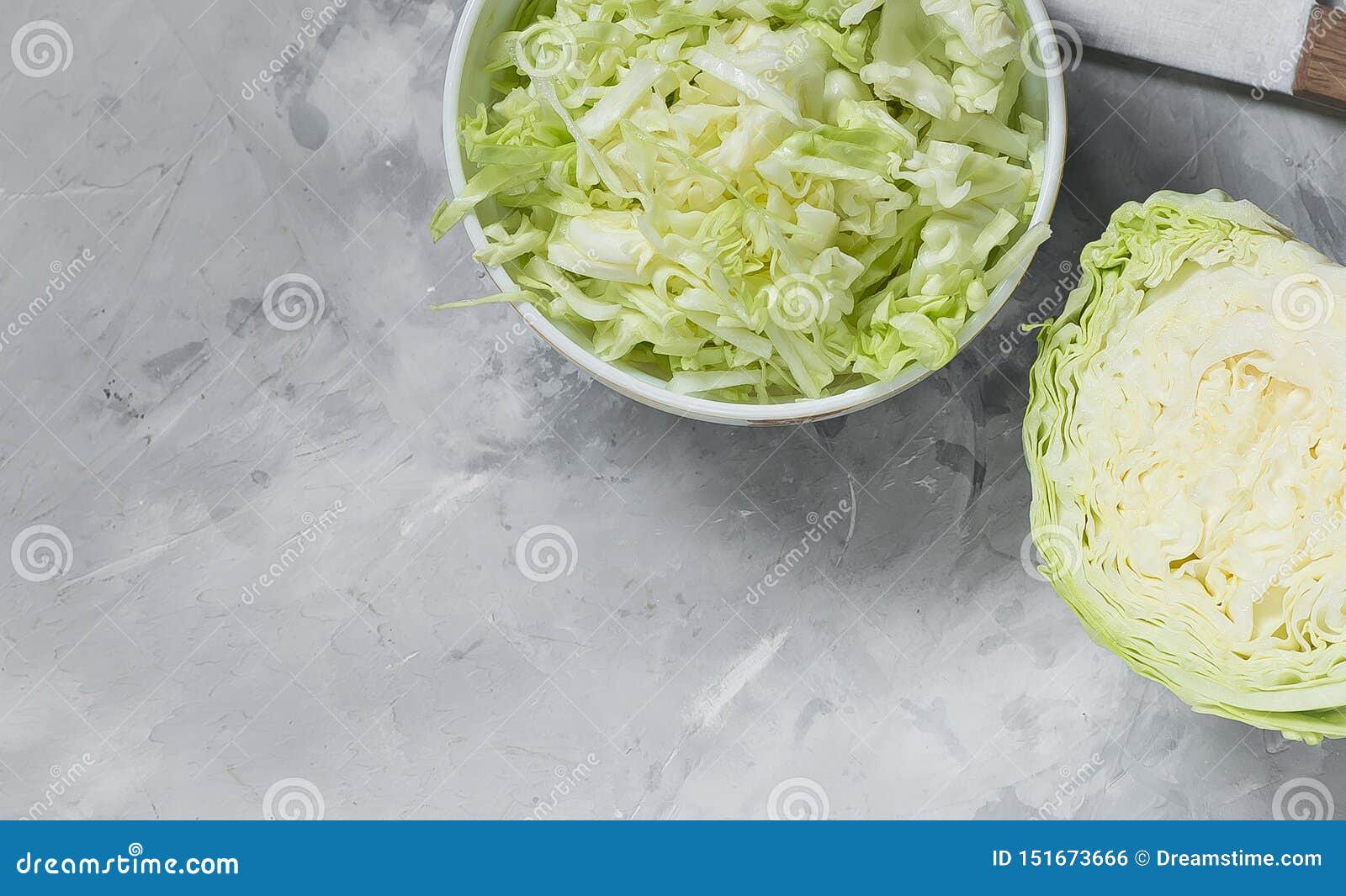 Head of Fresh Young White Cabbage. Cutting and Cooking Stock Photo ...