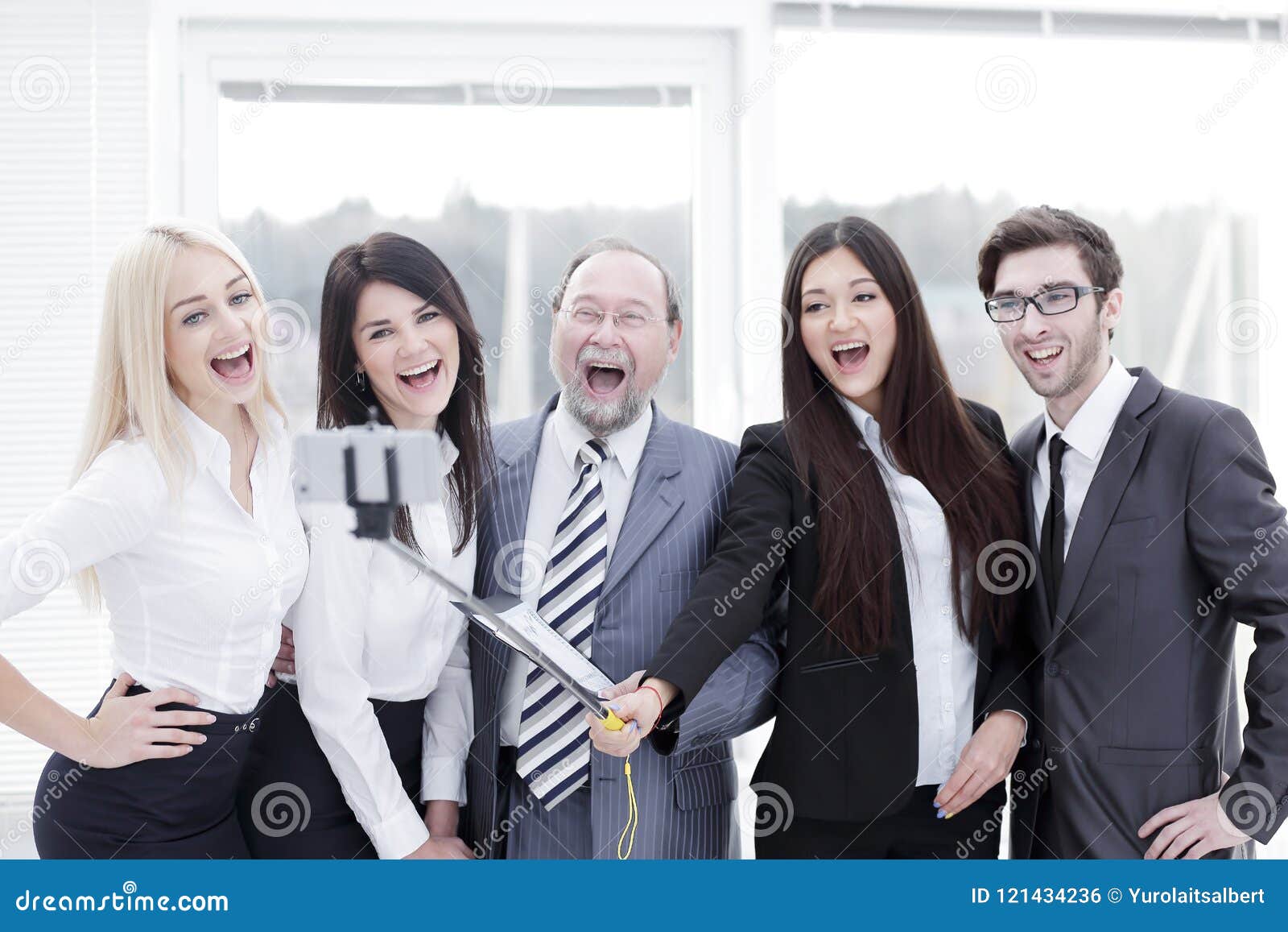 Head and Friendly Business Team Taking Selfie. Stock Photo - Image of ...