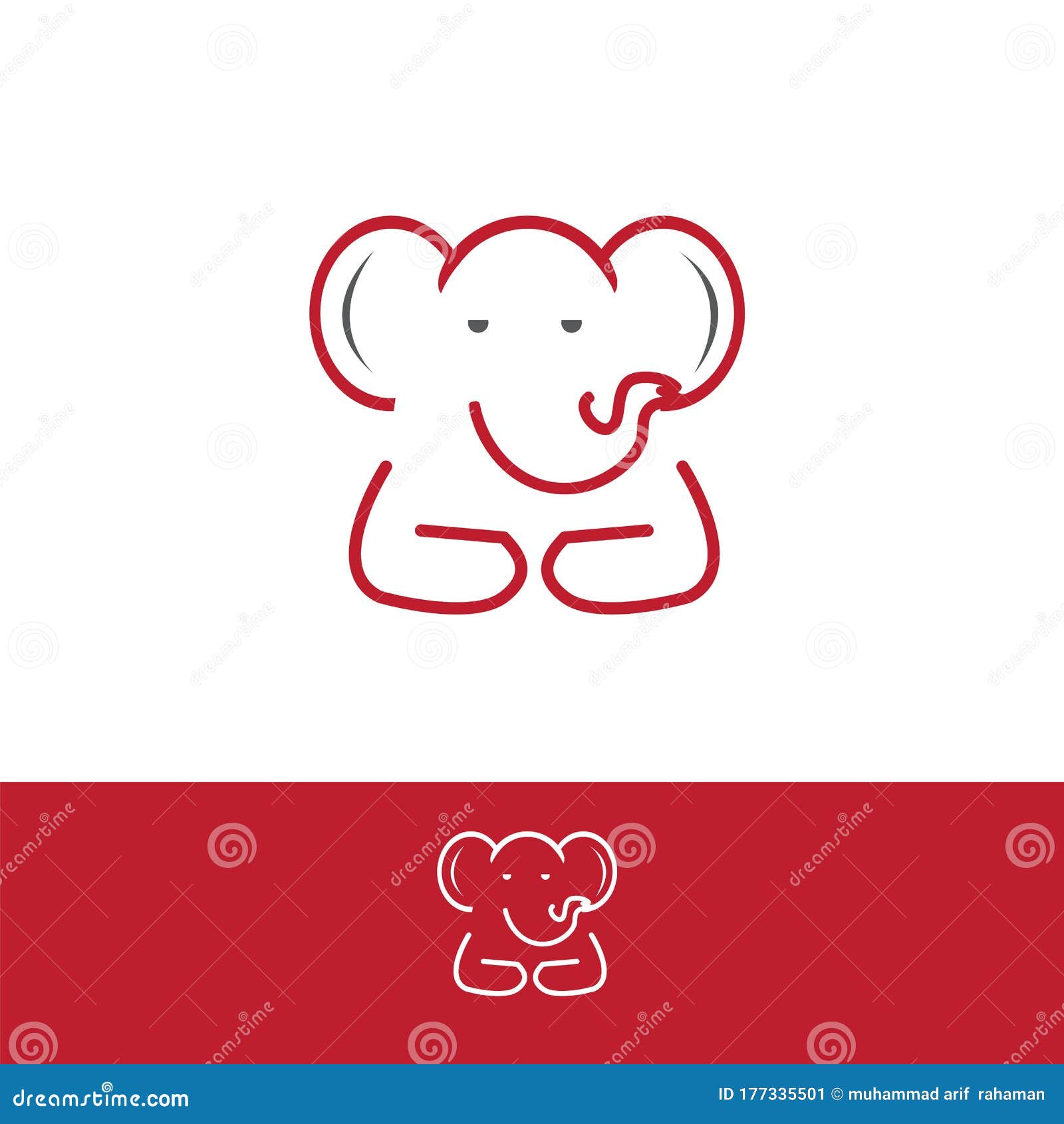 Head of Friendly Funny Elephant Logo Design Vector Element Illustration ... Head of Friendly Funny Elephant Logo Design Vector Element Illustration ...