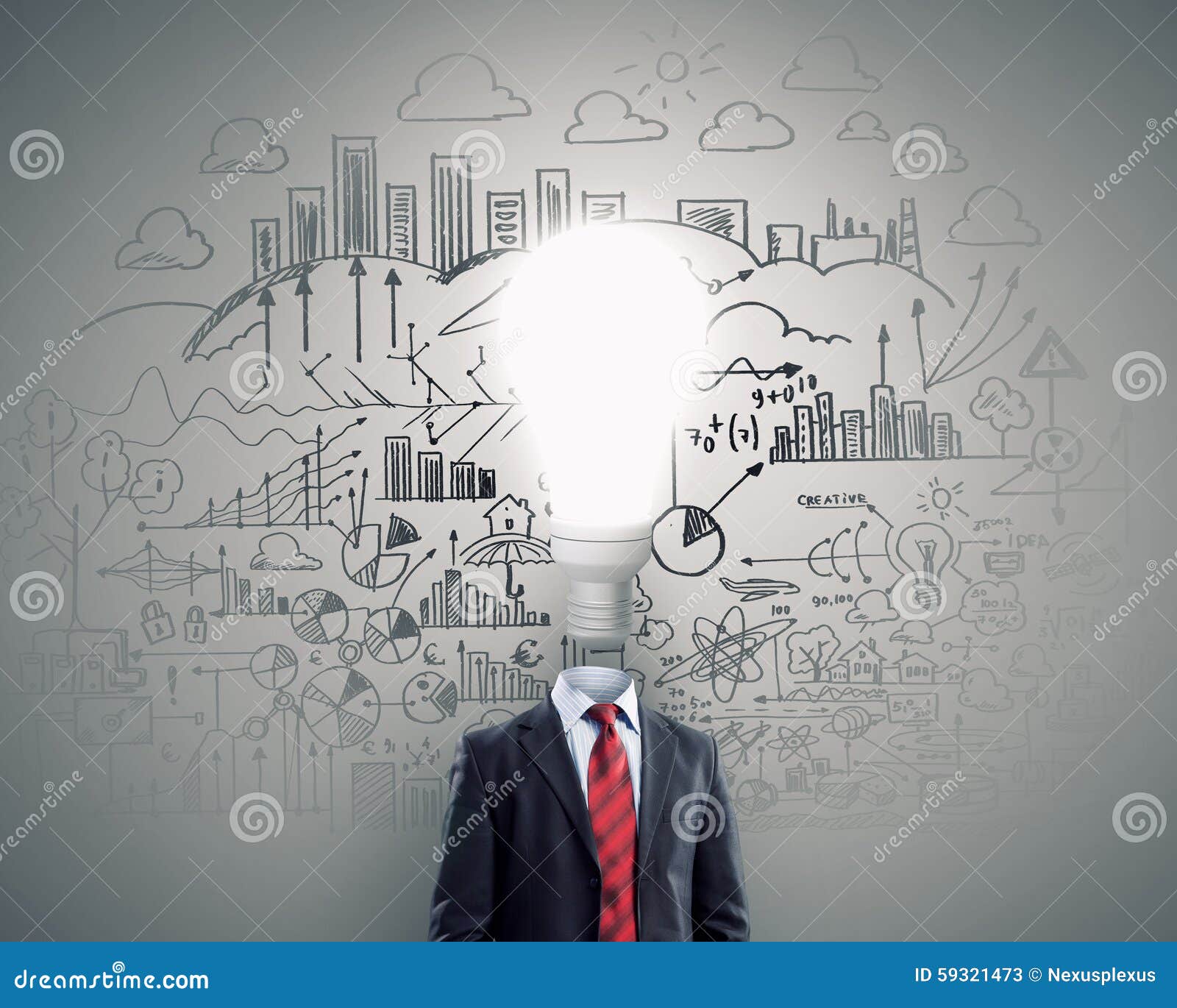 Head full of ideas stock image. Image of happy, concept - 59321473