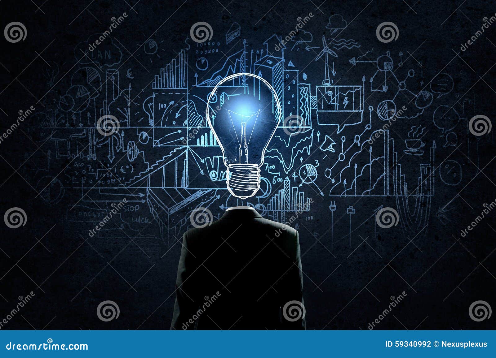 Head full of ideas stock photo. Image of draw, success - 59340992