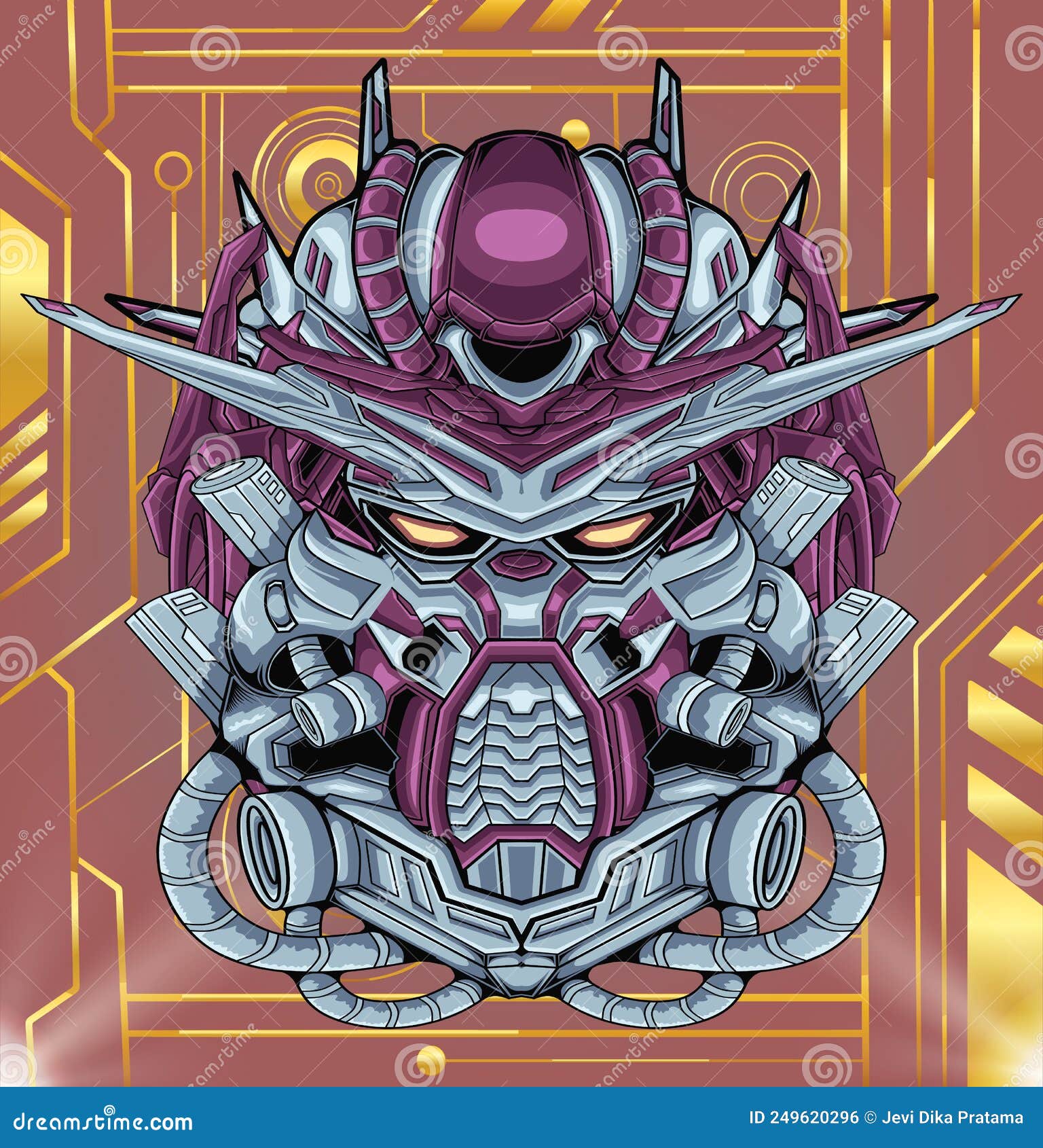 Head Futuristic Robotic Scifi Mech Warrior Stock Illustration ... Head Futuristic Robotic Scifi Mech Warrior Stock Illustration ...