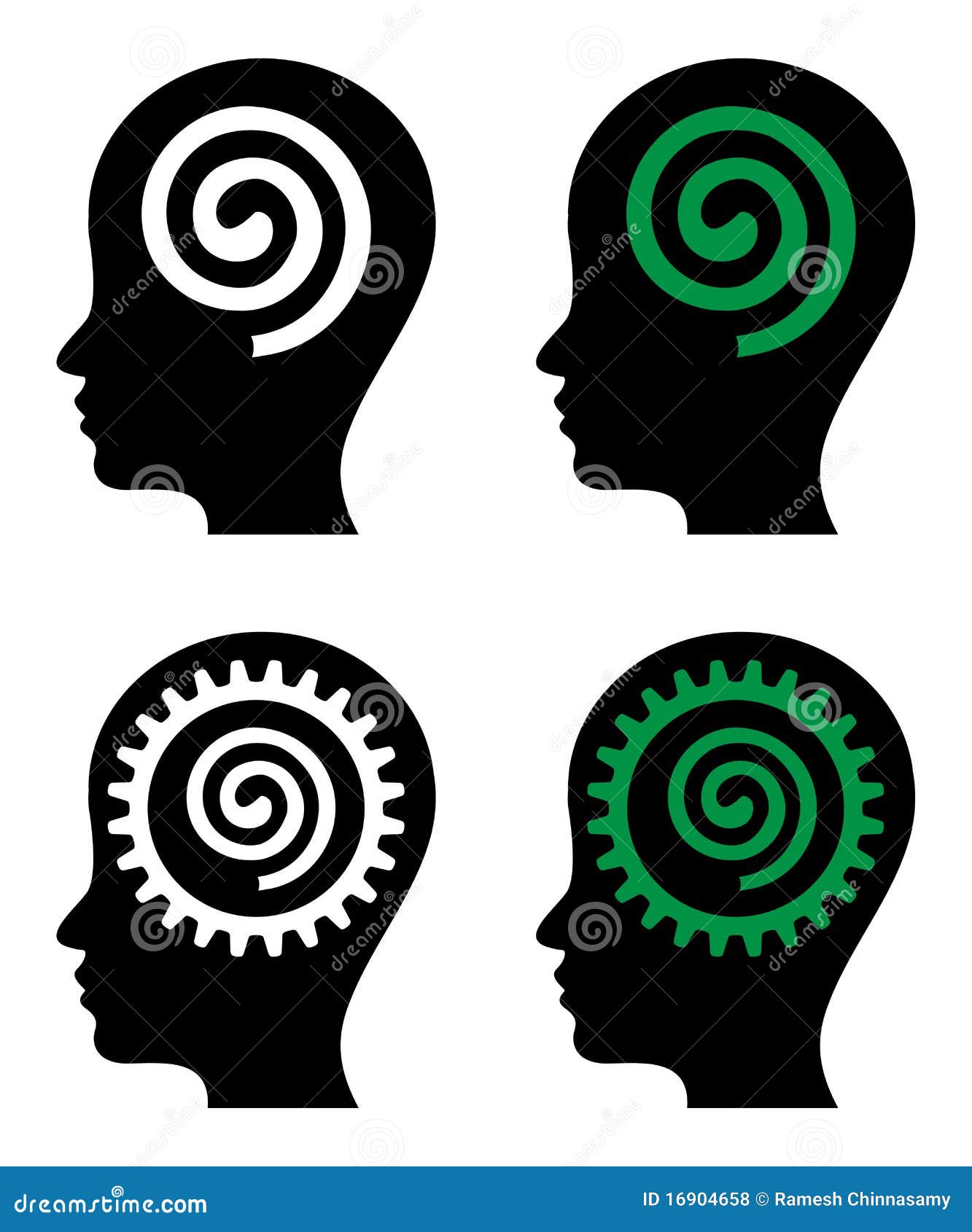 Head with gear stock illustration. Illustration of gear - 16904658