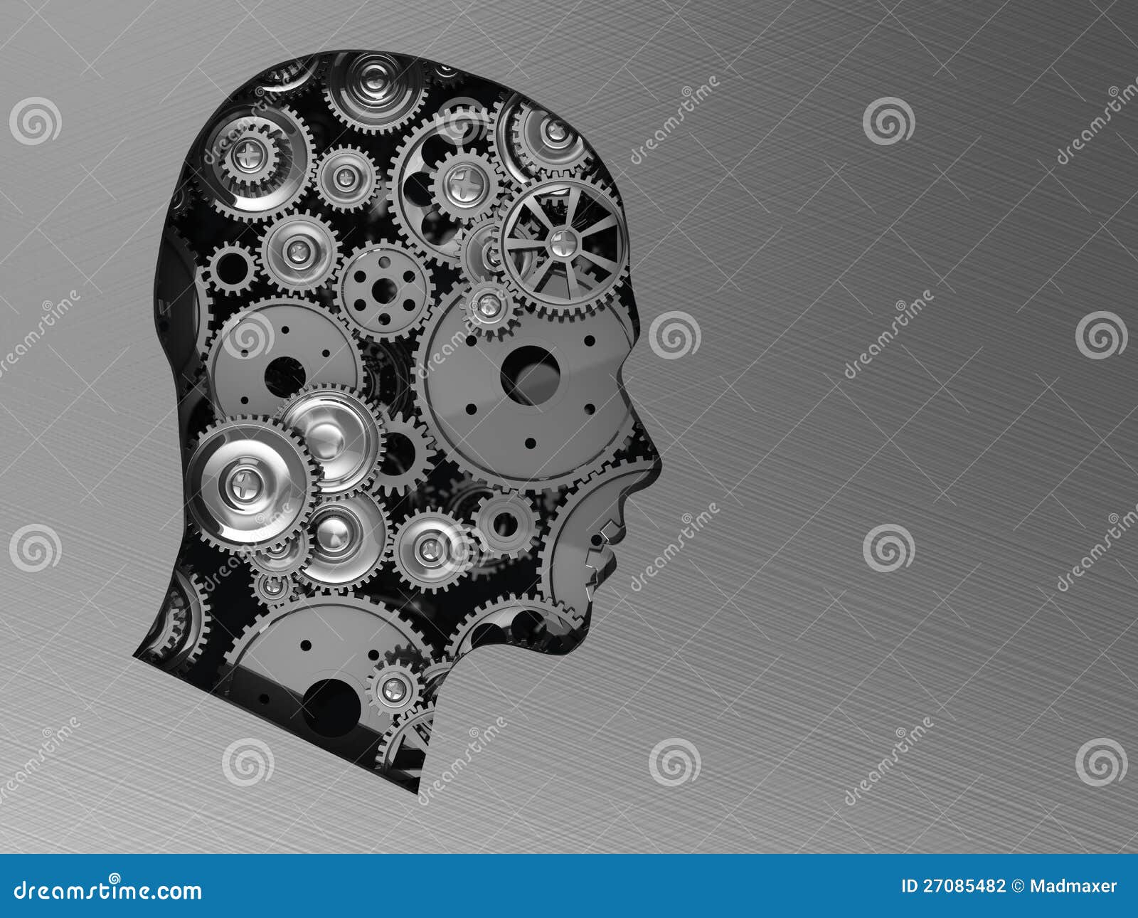 Head with gears stock illustration. Illustration of head - 27085482