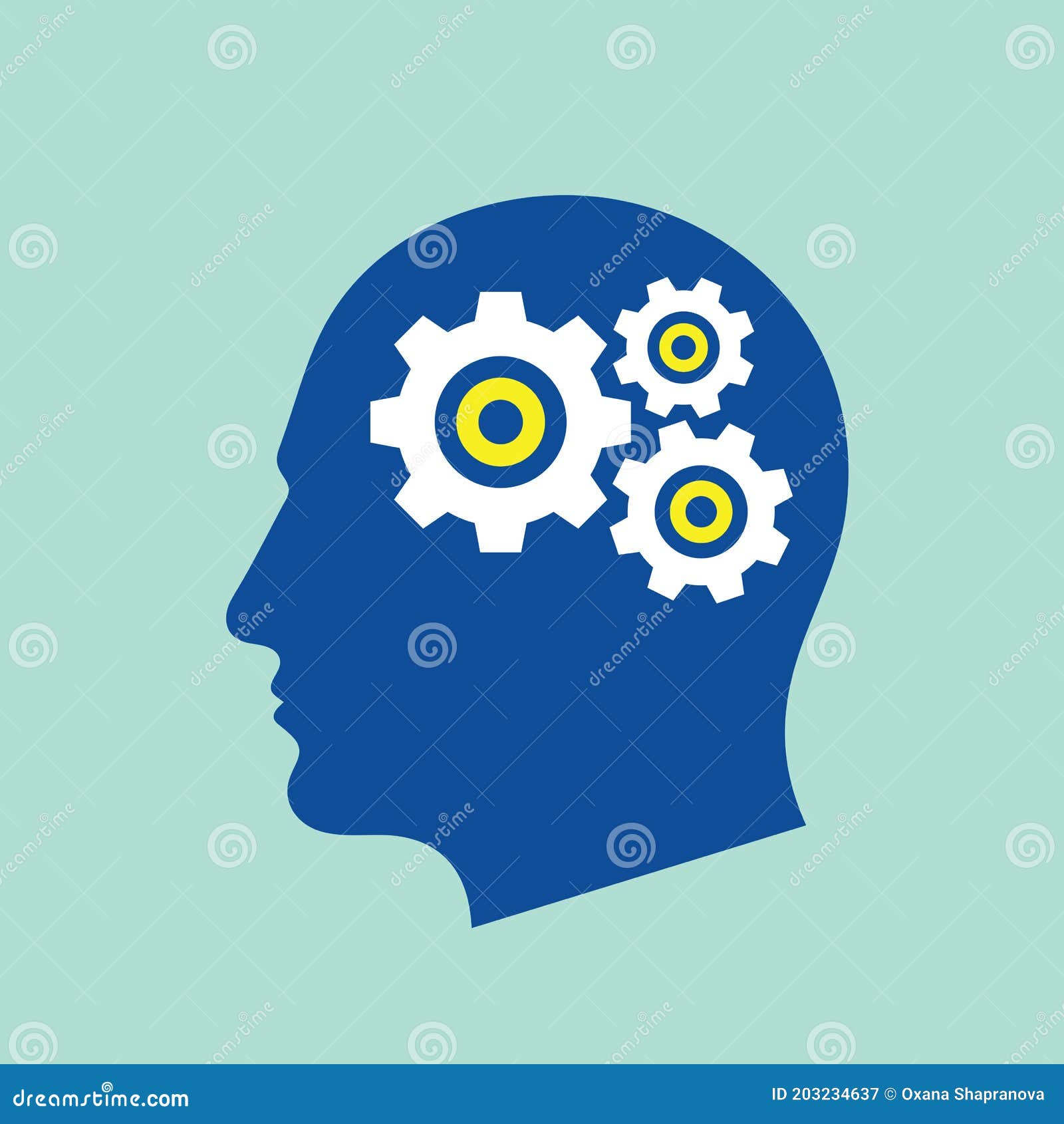 Head with Gears Concept Logo Design. SEO Engine Optimization Sign ...