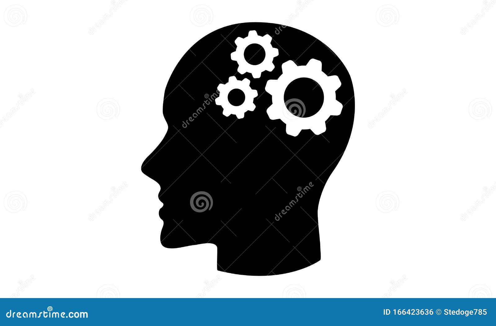 Head with Gears Concept Vector Icon Stock Illustration - Illustration ...