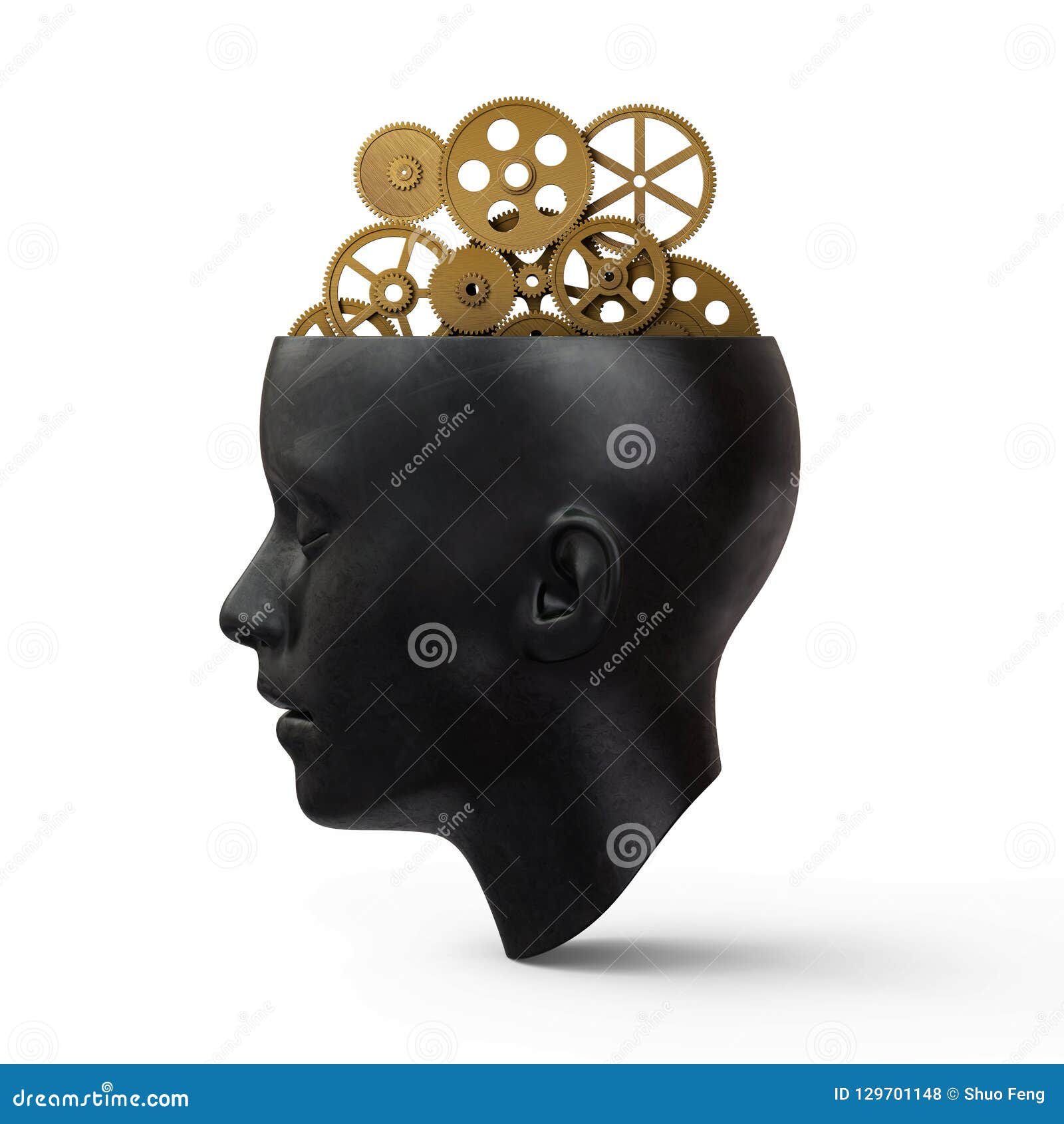 Head with Gears stock photo. Image of mind, human, innovation - 129701148