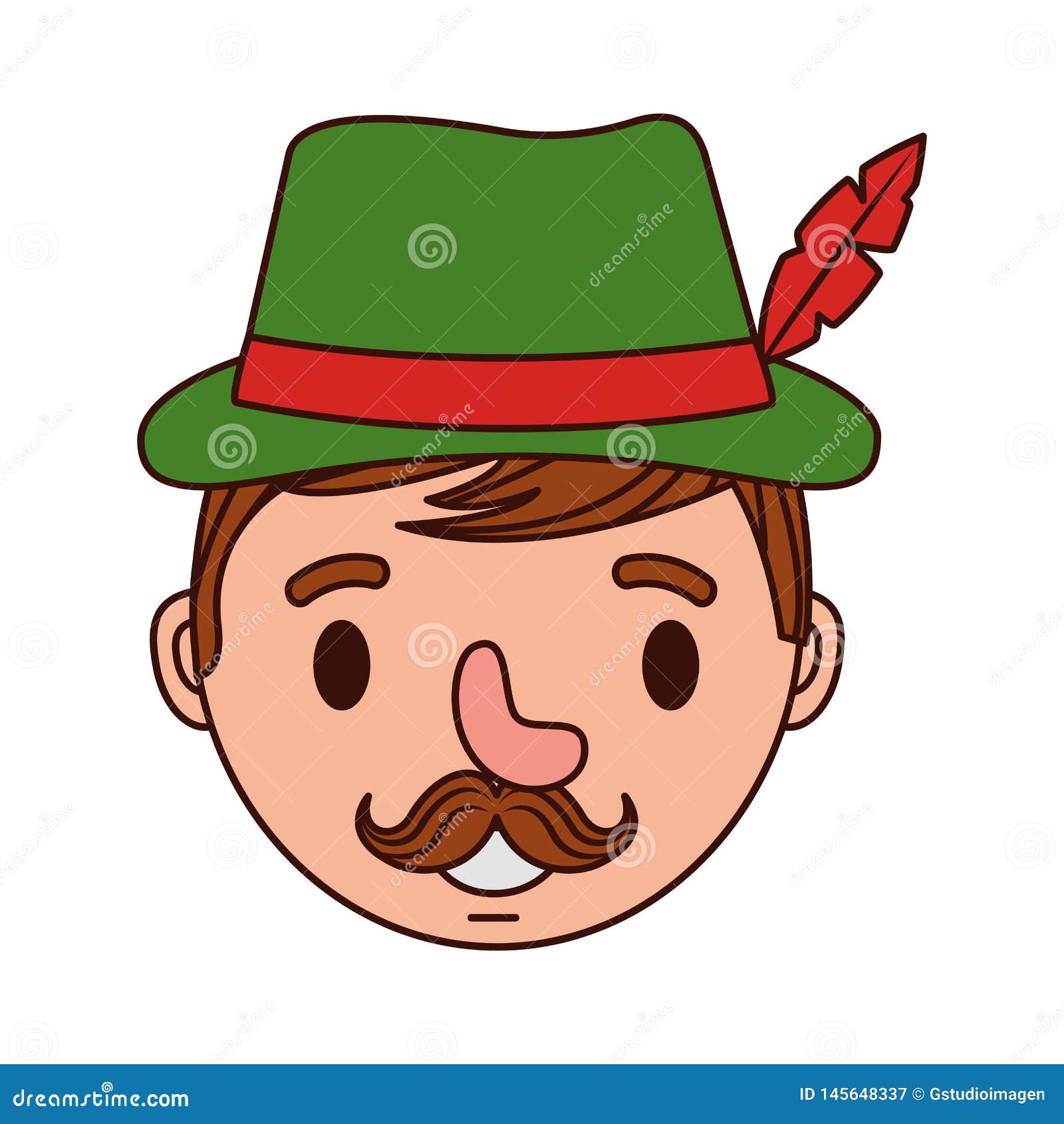 German Man With Typical Costume And Beers Vector Illustration ...