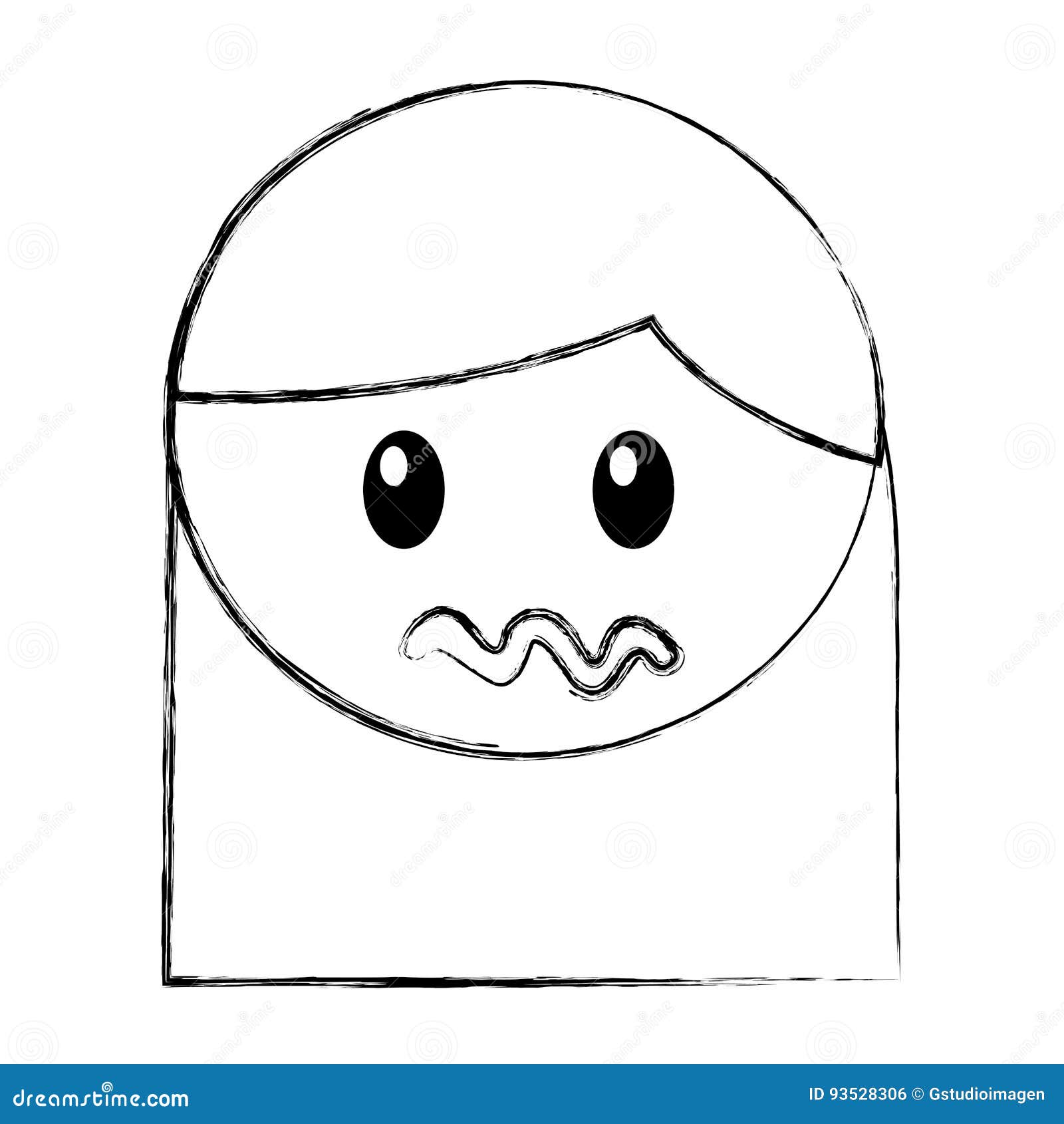 Head girl angry expression stock vector. Illustration of facial - 93528306