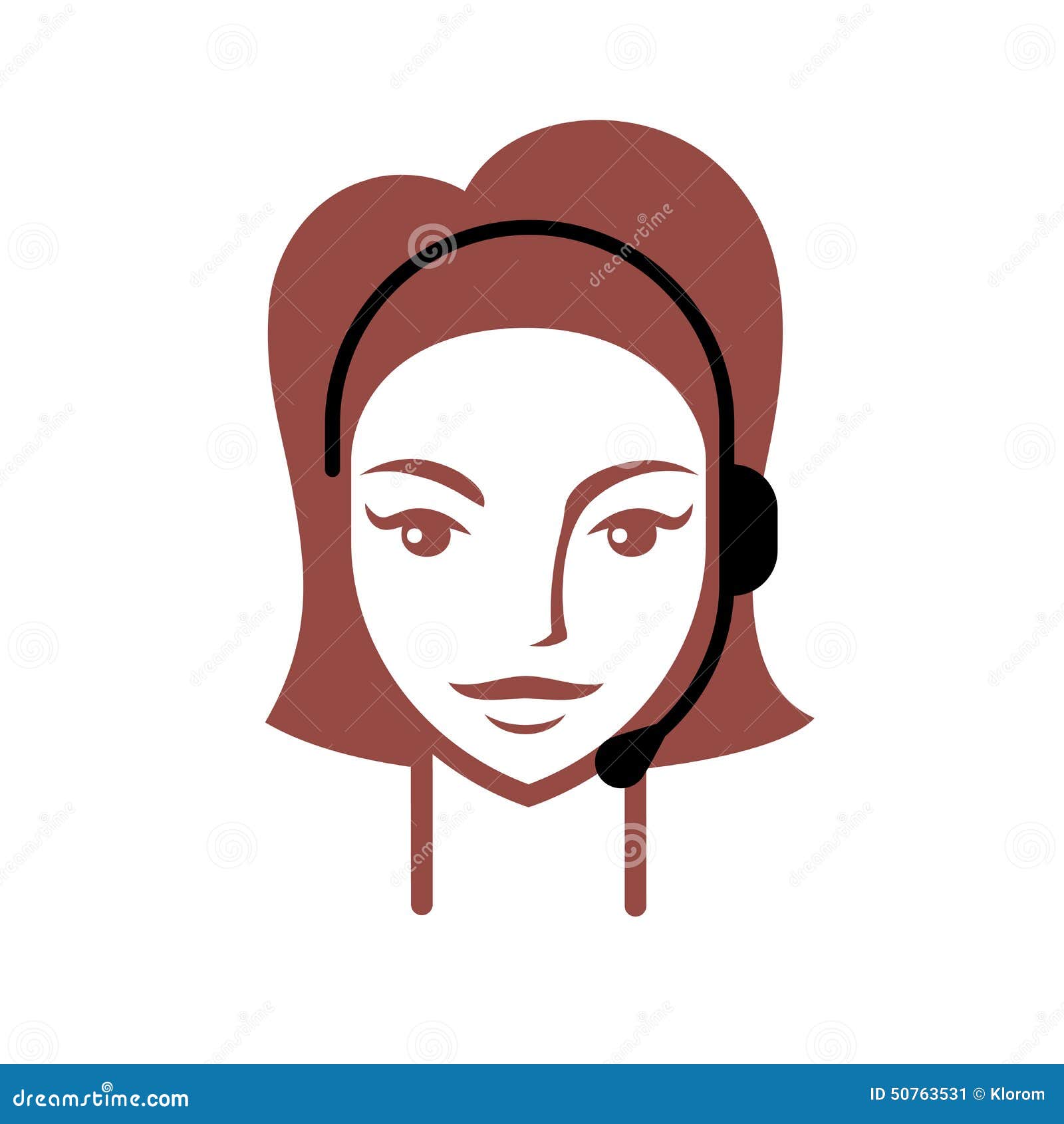 Head girl call center stock vector. Illustration of center - 50763531