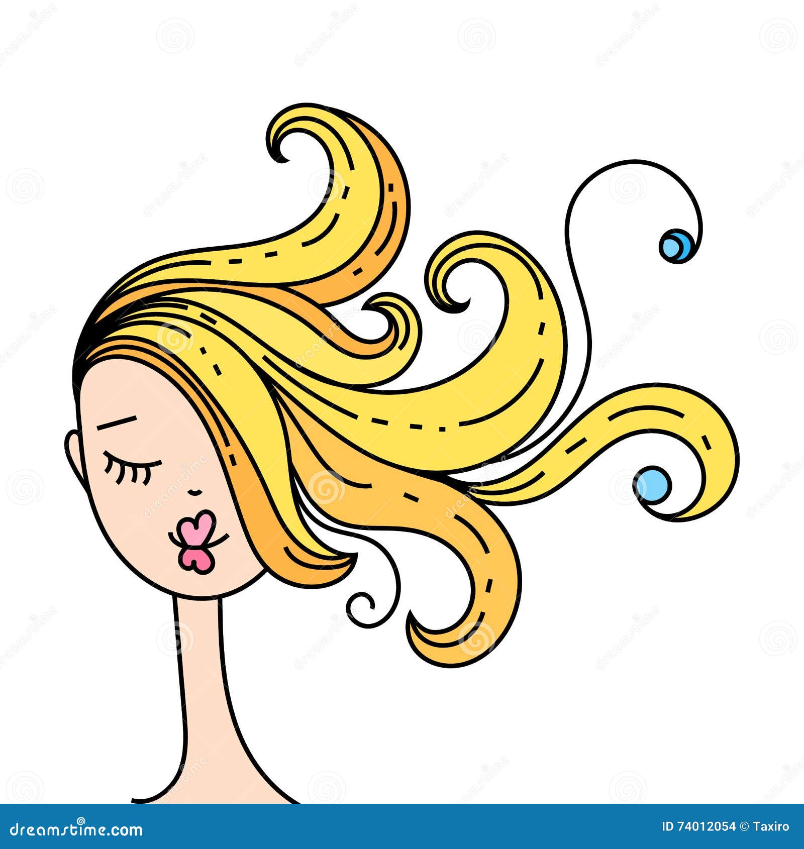 Head Glamorous Girl Cartoon Sketch Vector Illustration | CartoonDealer ...