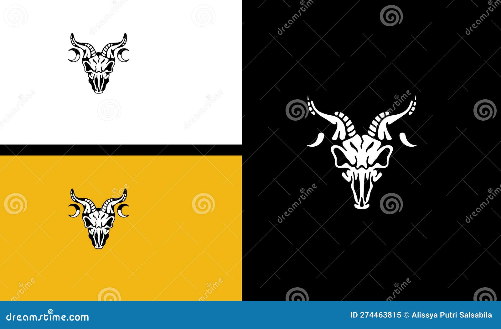 Head Goat and Horn Vector Line Art Design Stock Illustration ...