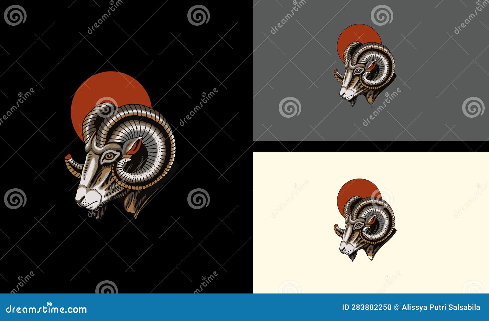 Head Goat with Horn Vector Mascot Design Stock Vector - Illustration of ...