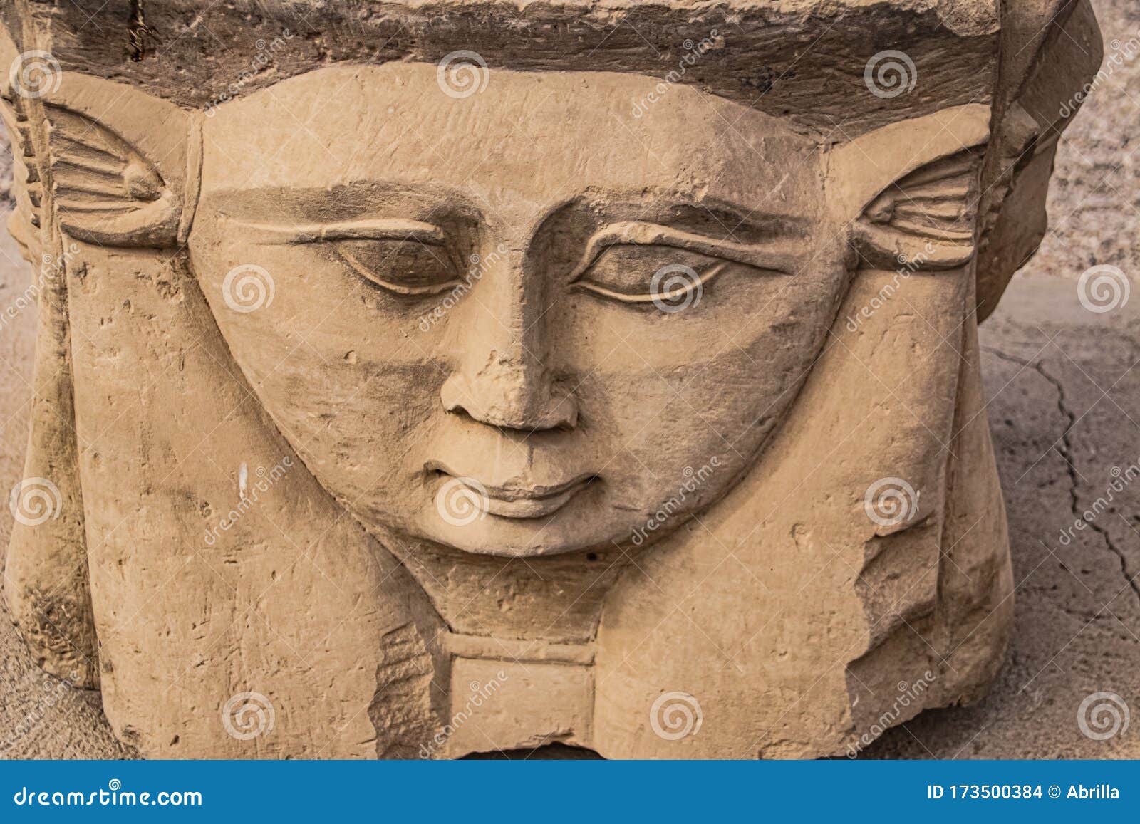 The Head of the Goddess Hathor. Egypt, Dendera, the Ancient Egyptian ...