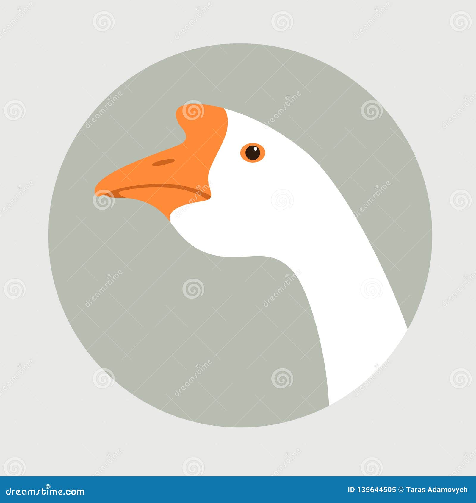 Head Goose Vector Illustration , Flat Style , Profile Stock Vector ...