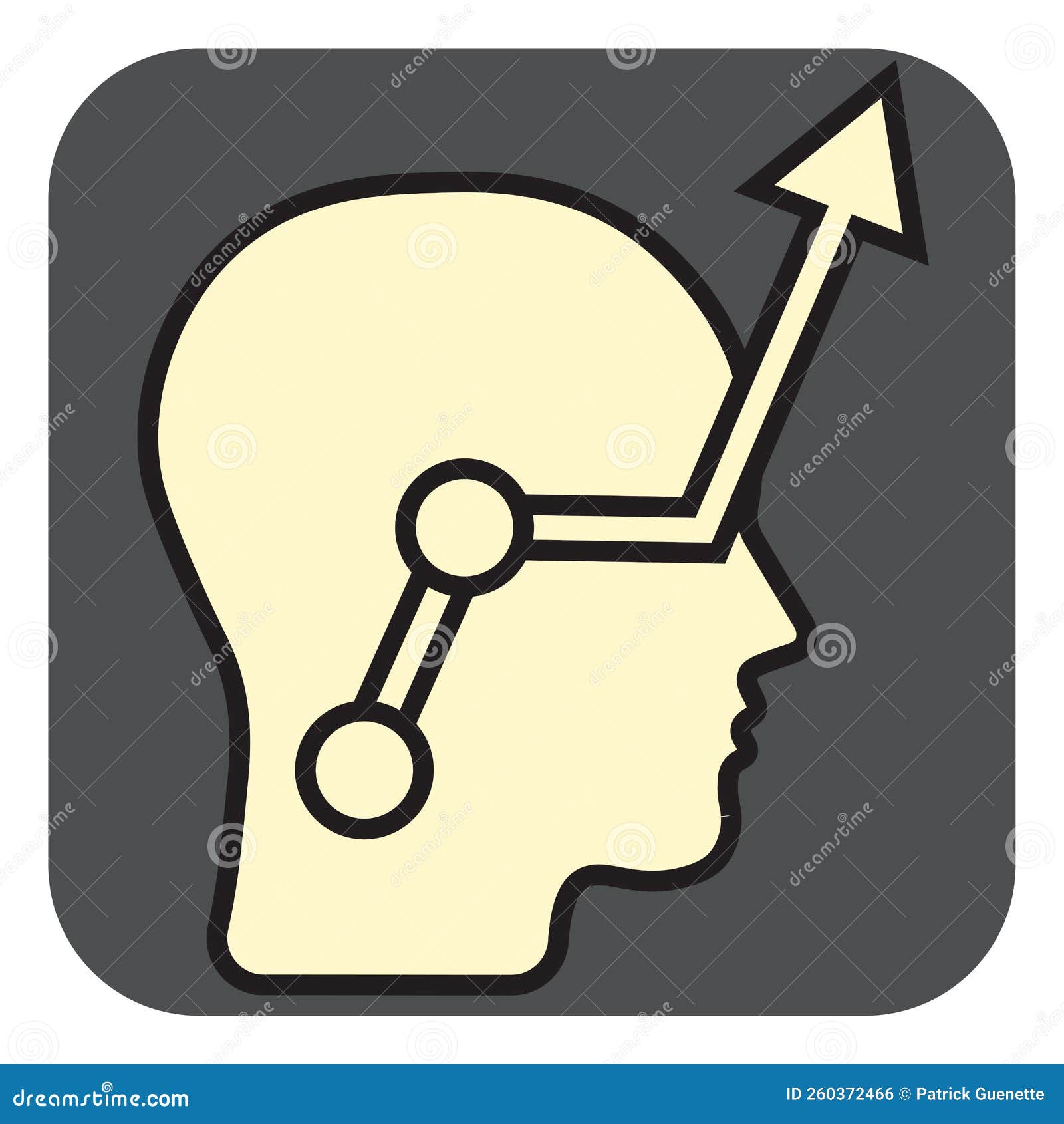 Head with Graph Arrow, Icon Stock Vector - Illustration of diagram ...