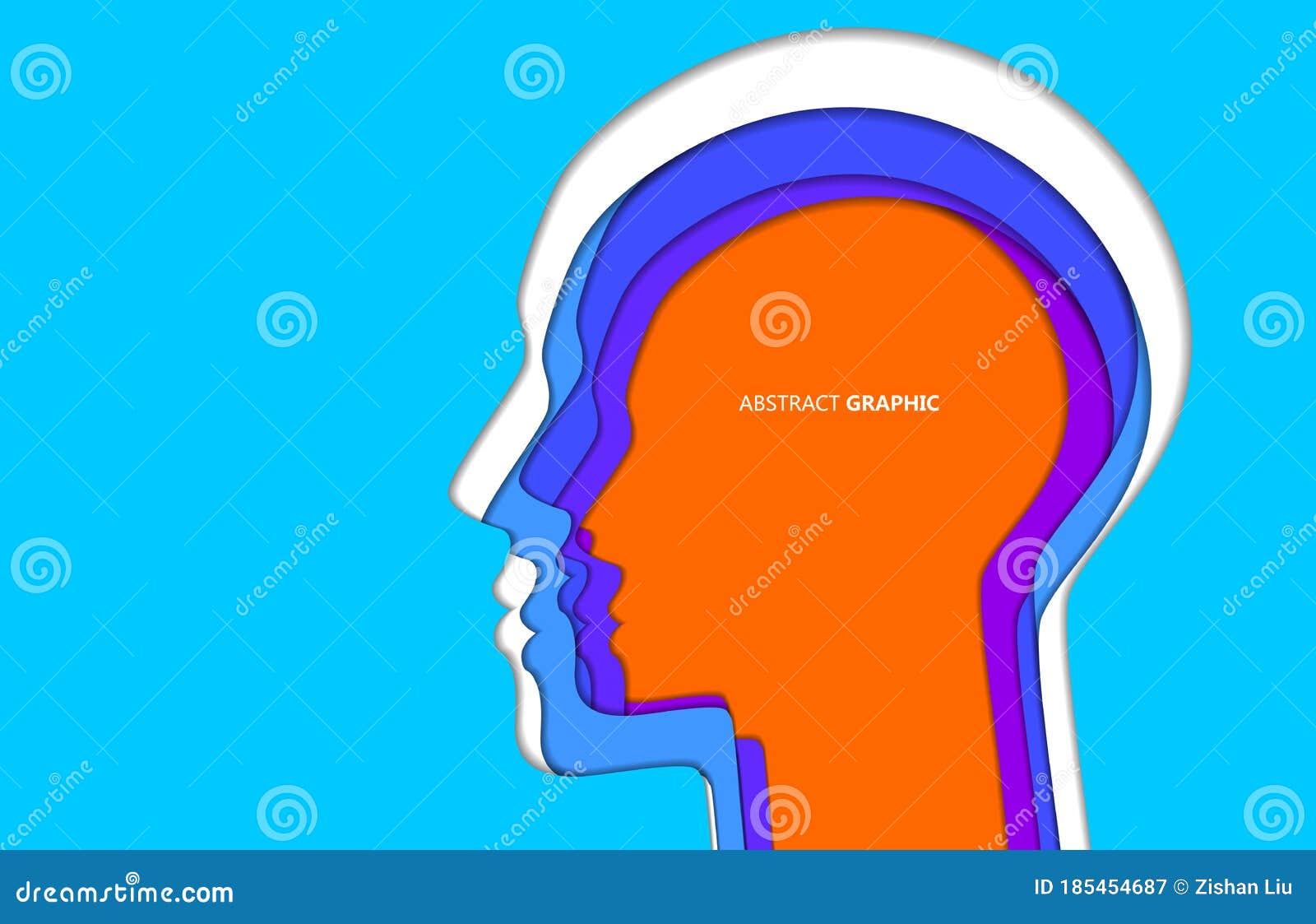 Head Graphic Made Of Streamlined Particles, Vector Illustration ...