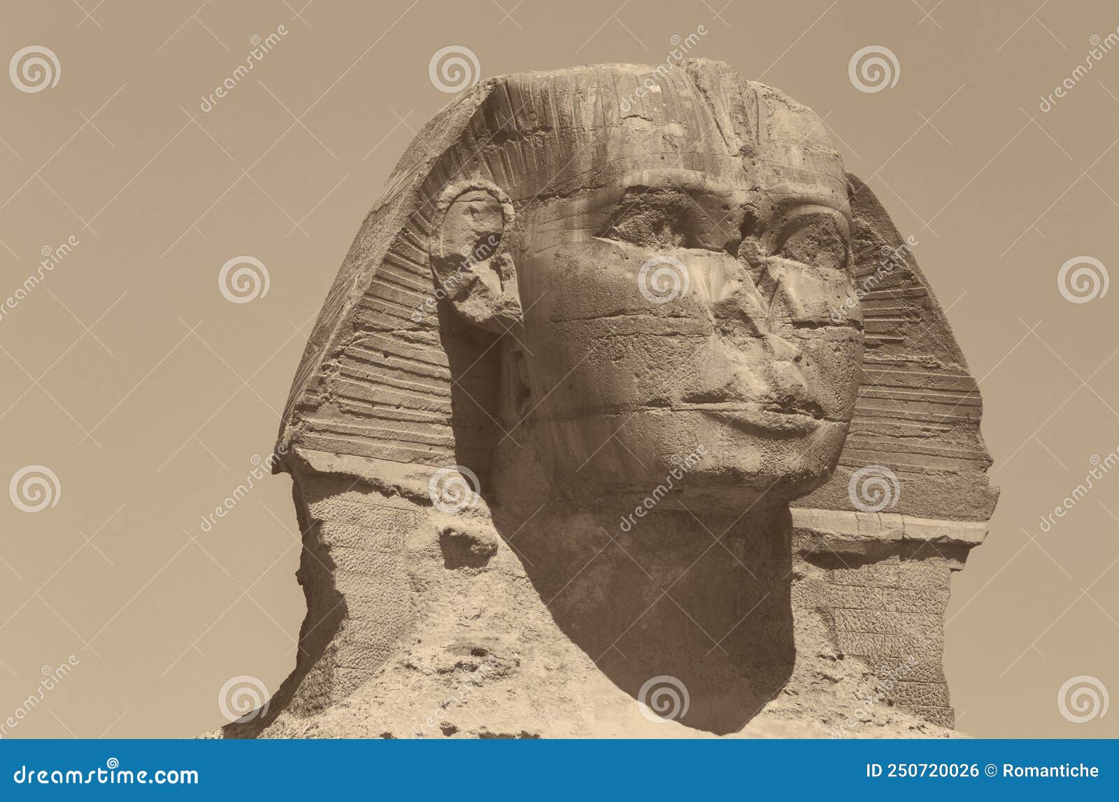 Head of the Great Sphinx in Giza Stock Photo - Image of sightseeing ...