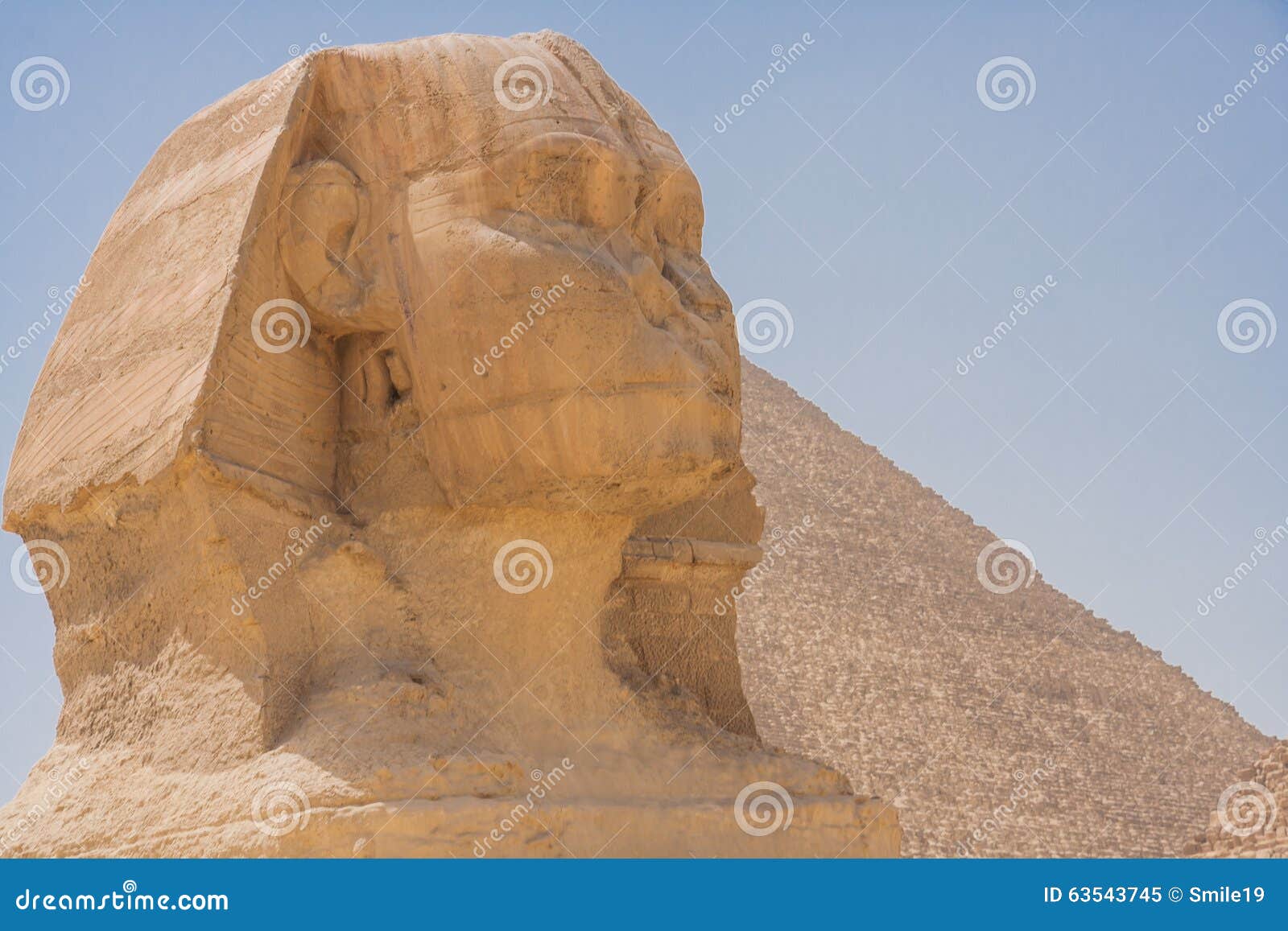 Head of the great Sphinx. stock image. Image of product - 63543745