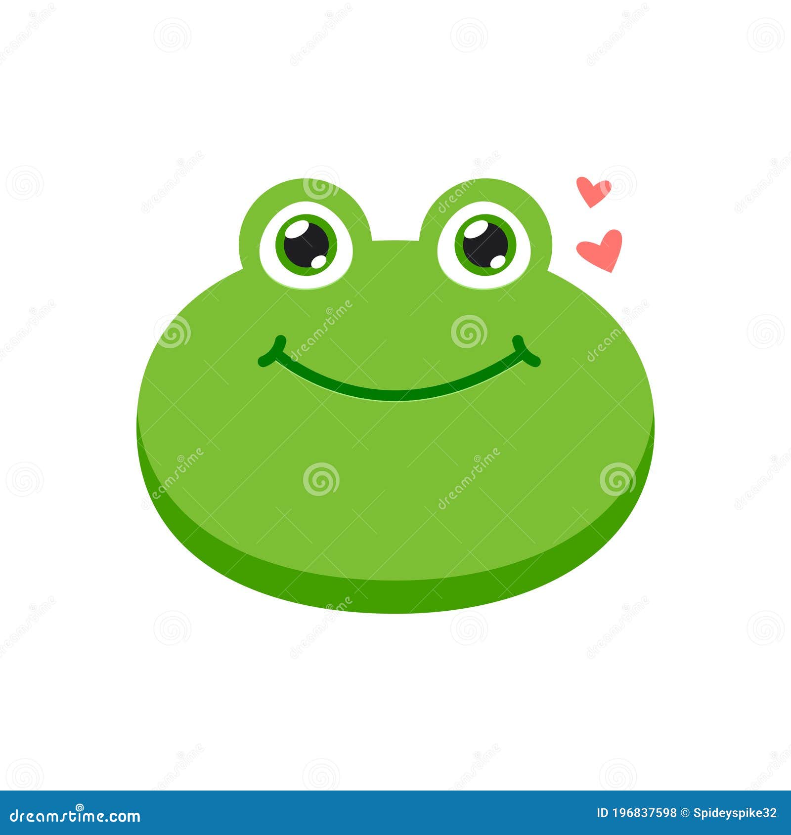 Head of the Green Frog. Isolated Vector Illustration Stock Vector ...